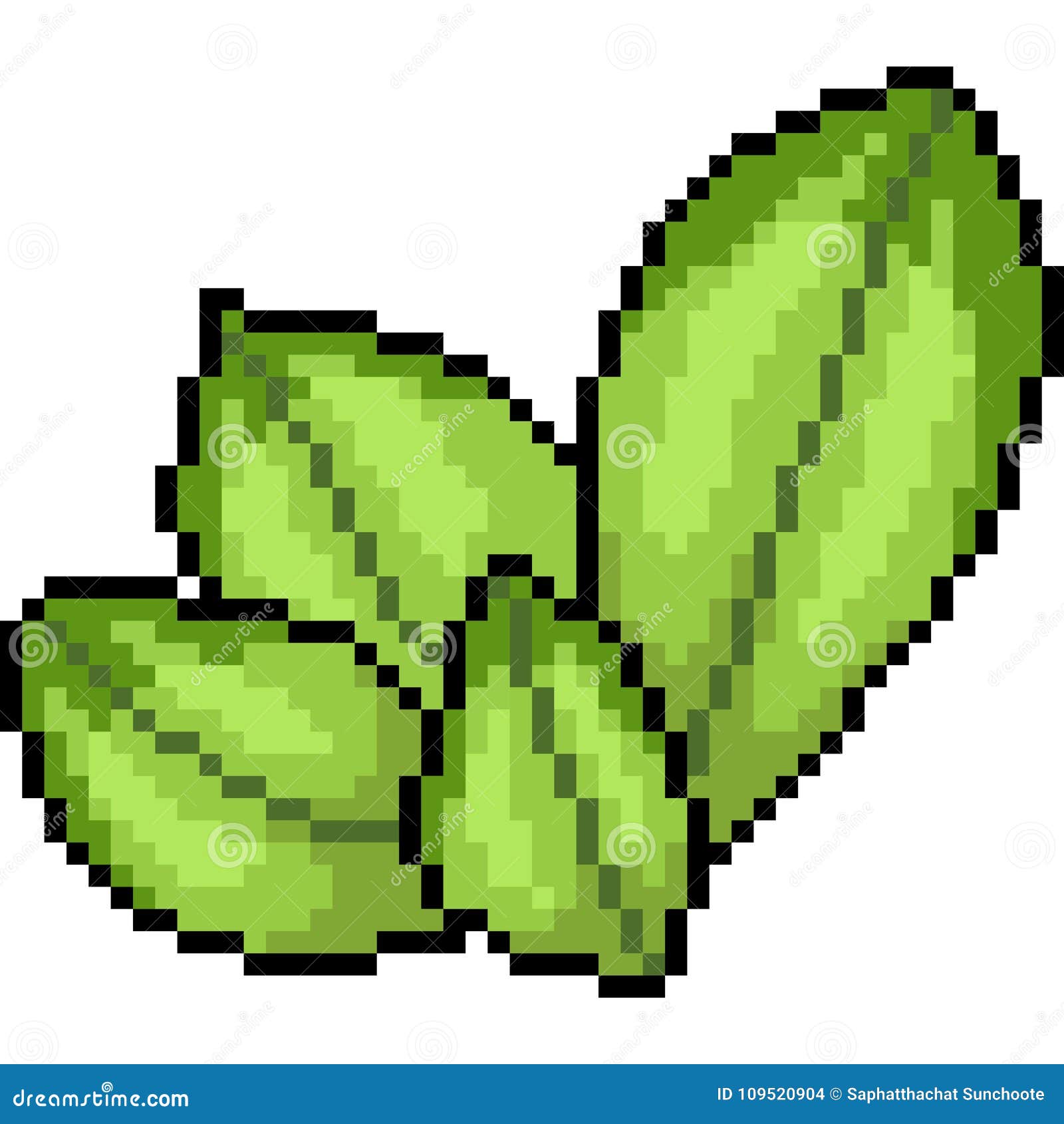 Vector pixel art leaves stock vector. Illustration of leaf - 109520904