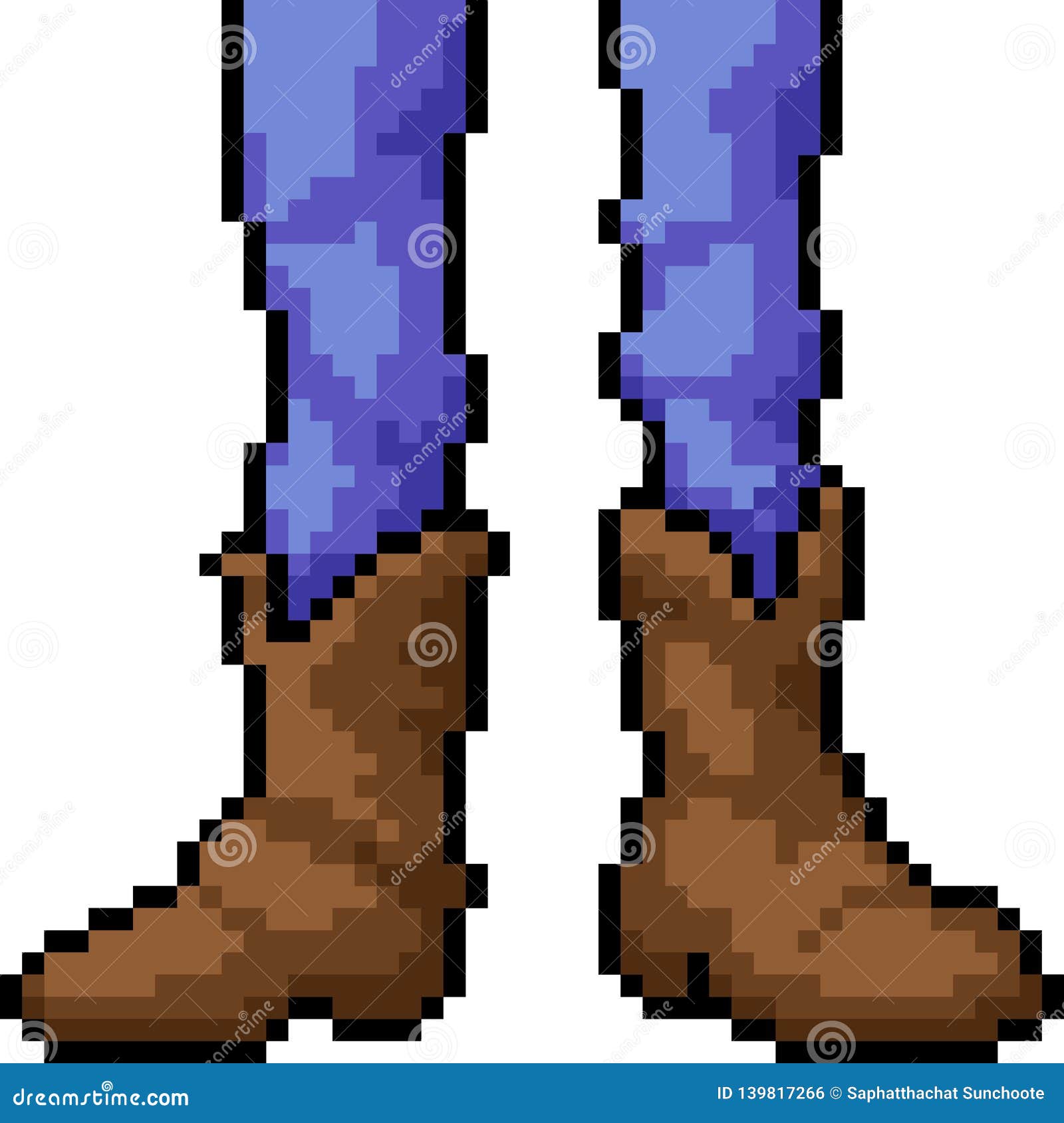 Vector pixel art leg stock vector. Illustration of boots - 139817266