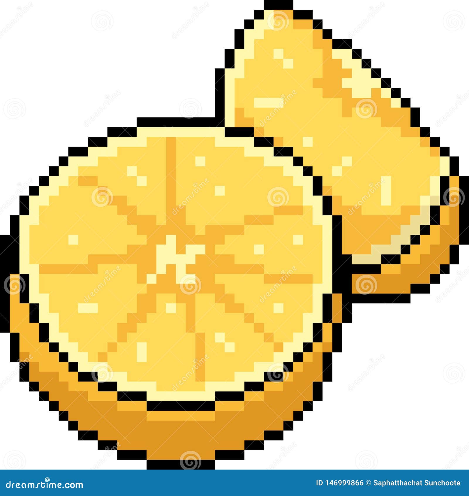 Vector pixel art lemon stock vector. Illustration of food - 146999866