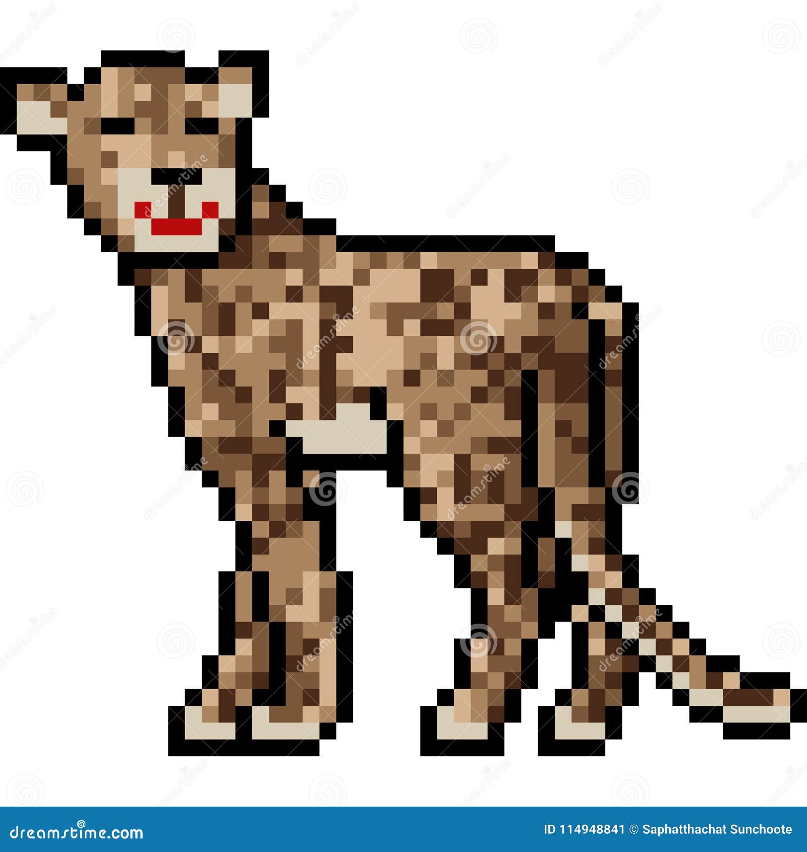 Pixel Art Leopard At Night: Full Moon Over Serene African Savanna ...