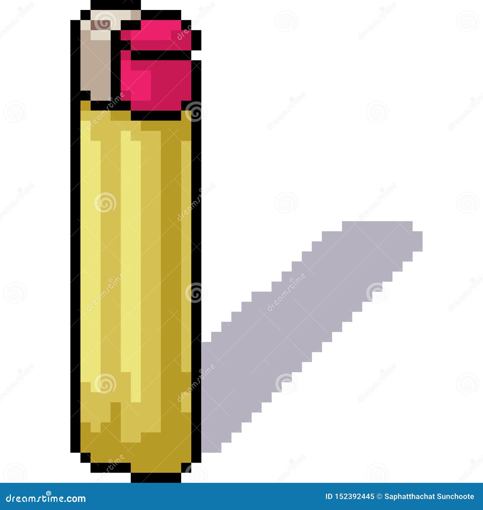 Vector pixel art lighter stock vector. Illustration of icon - 152392445