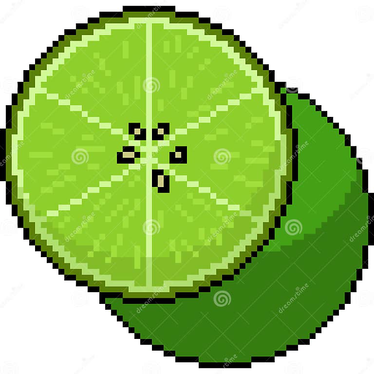Vector pixel art lime cut stock vector. Illustration of cartoon - 185170547