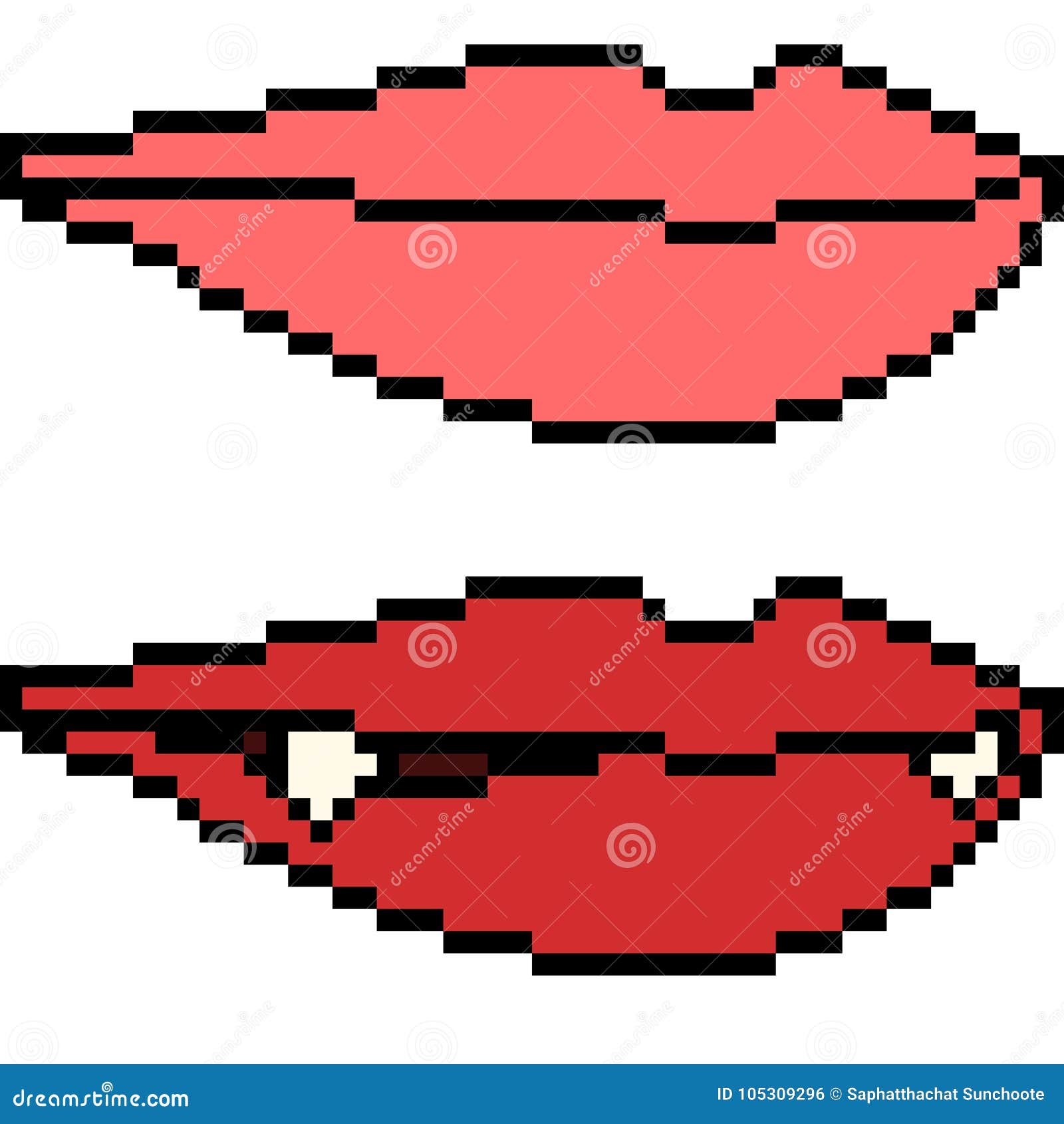 Vector pixel art lip stock vector. Illustration of girl - 105309296