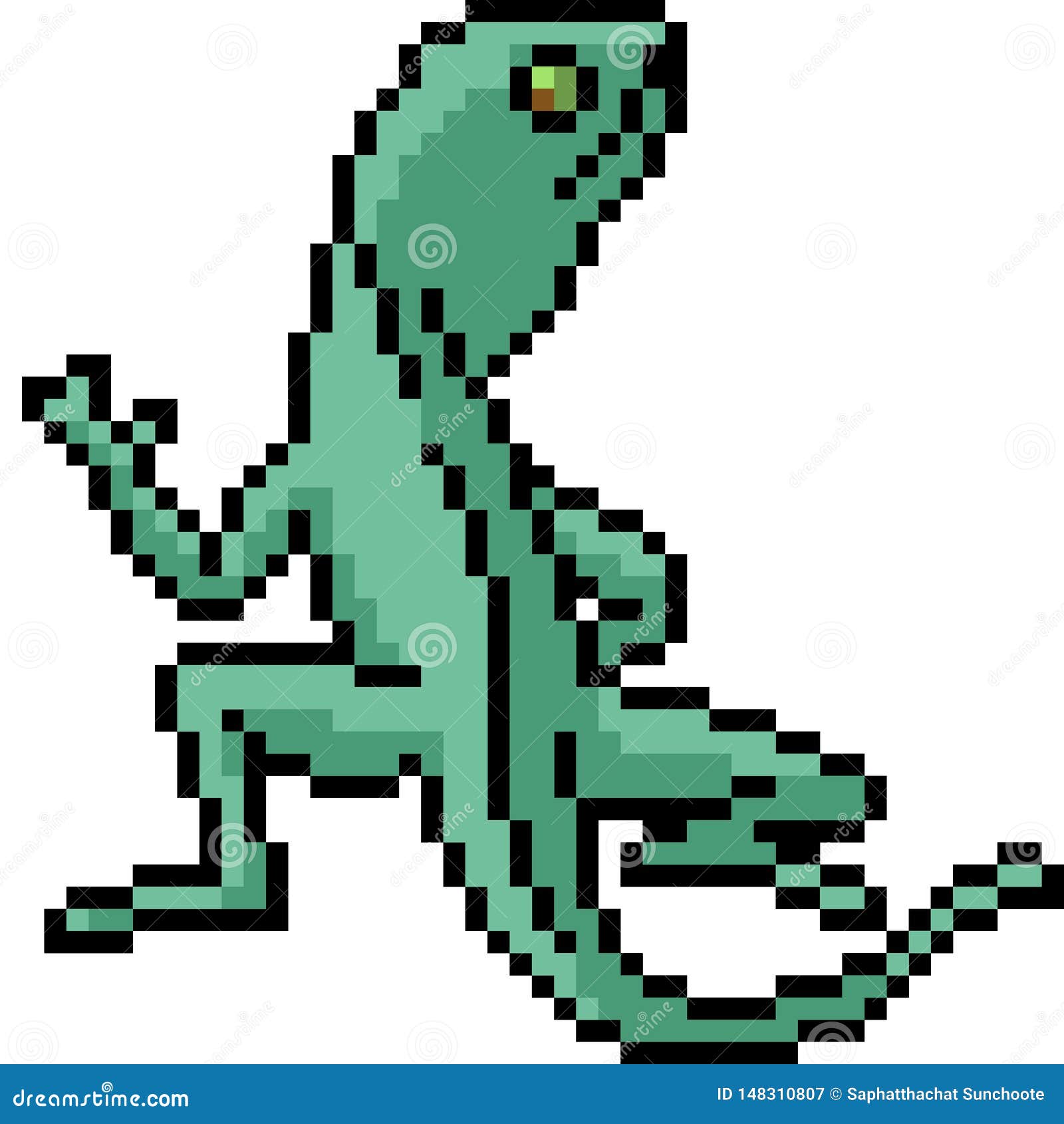Vector Pixel Art Lizard Green Stock Vector - Illustration of isolated ...