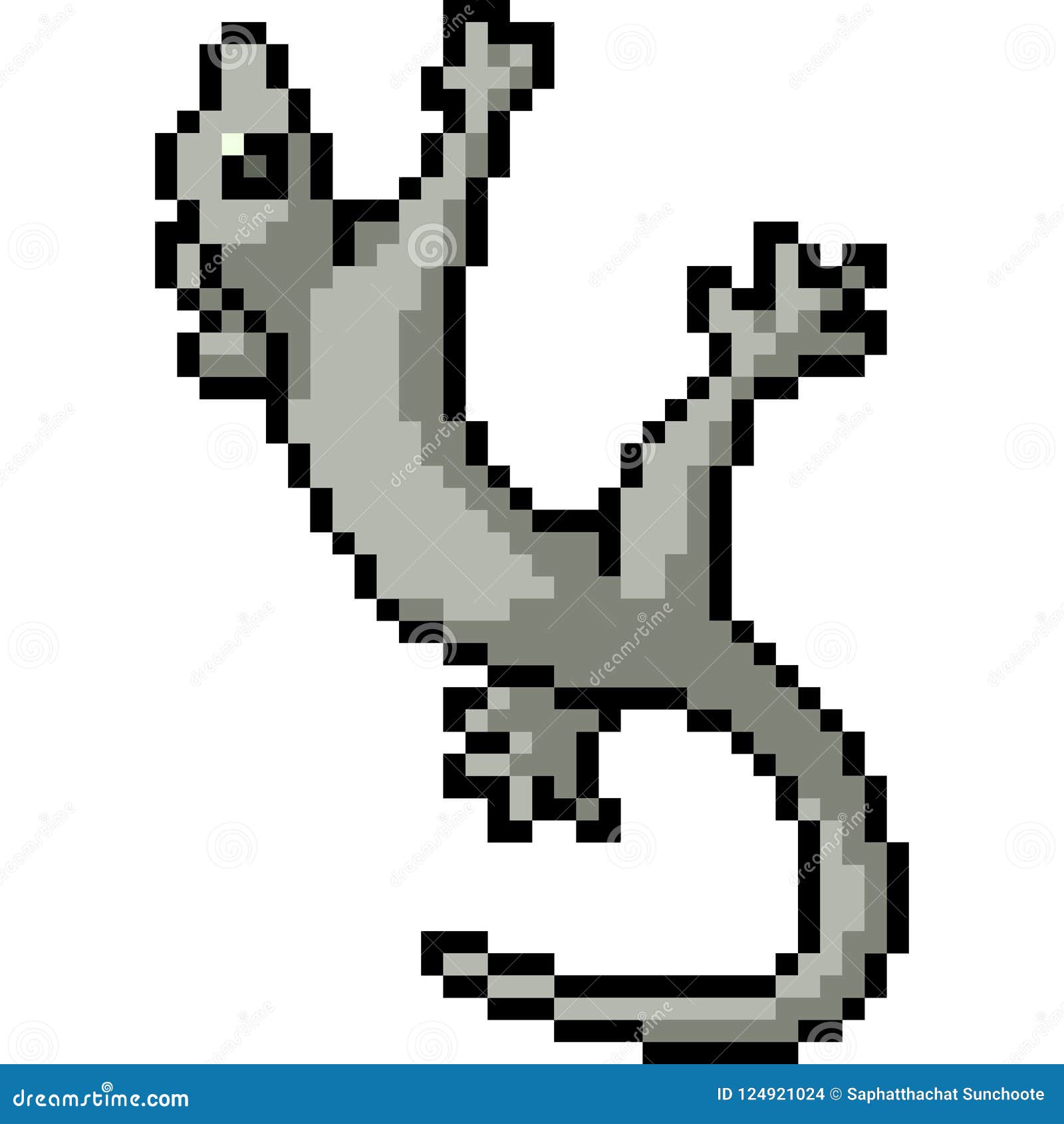 Vector pixel art lizard stock vector. Illustration of isolated - 124921024