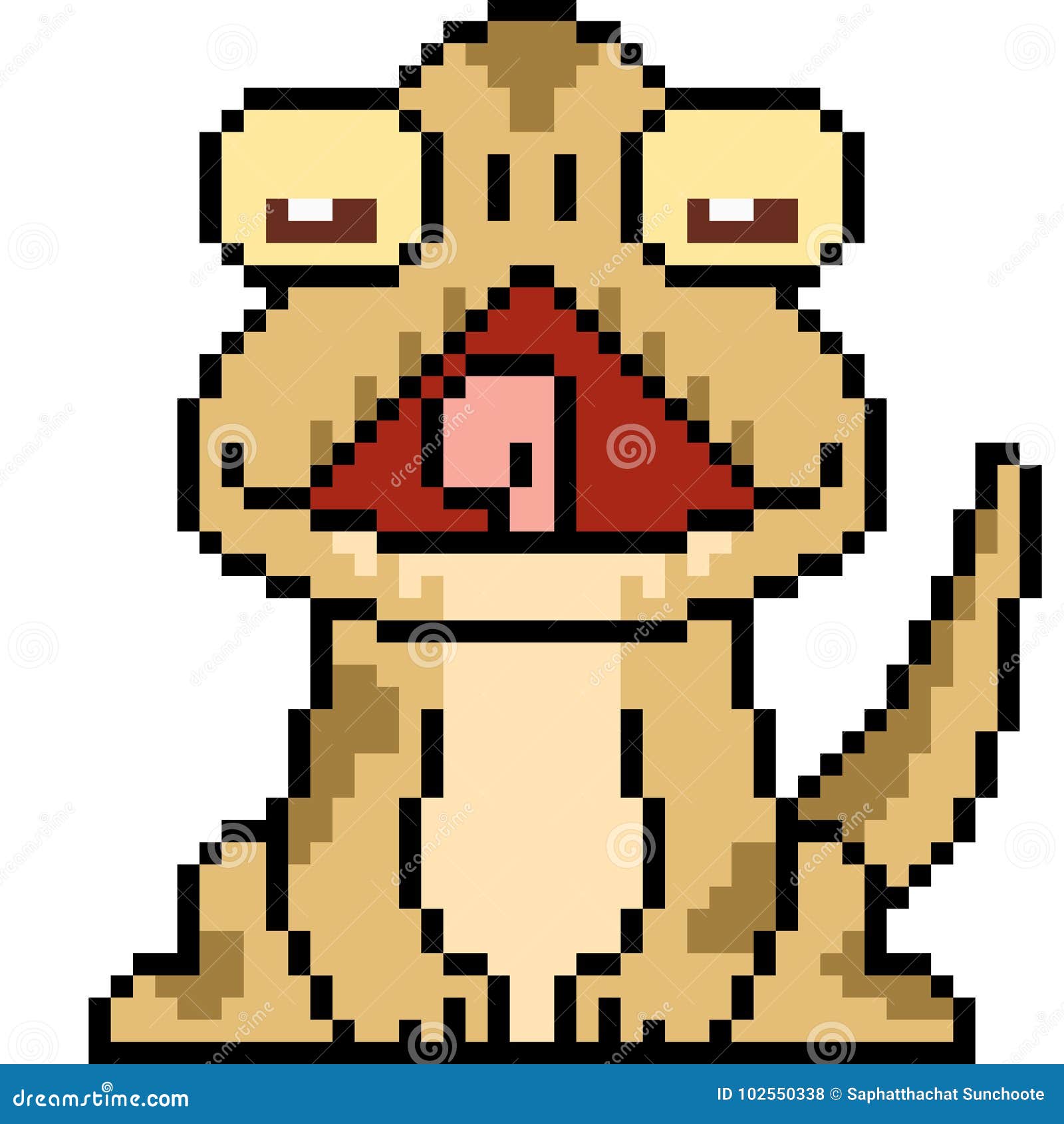 Vector pixel art lizard stock vector. Illustration of curl - 102550338