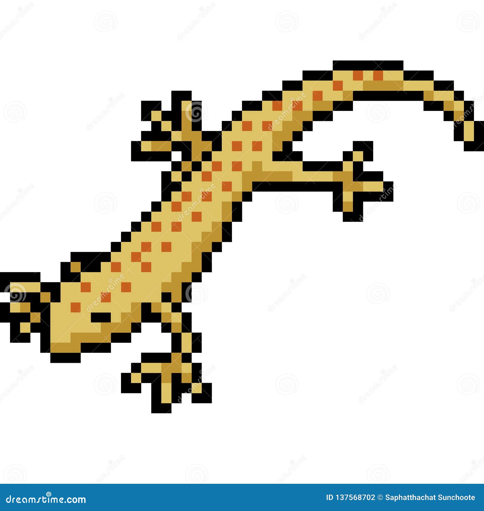 Pixel Art Gecko Illustration Vector For Game Design | CartoonDealer.com ...