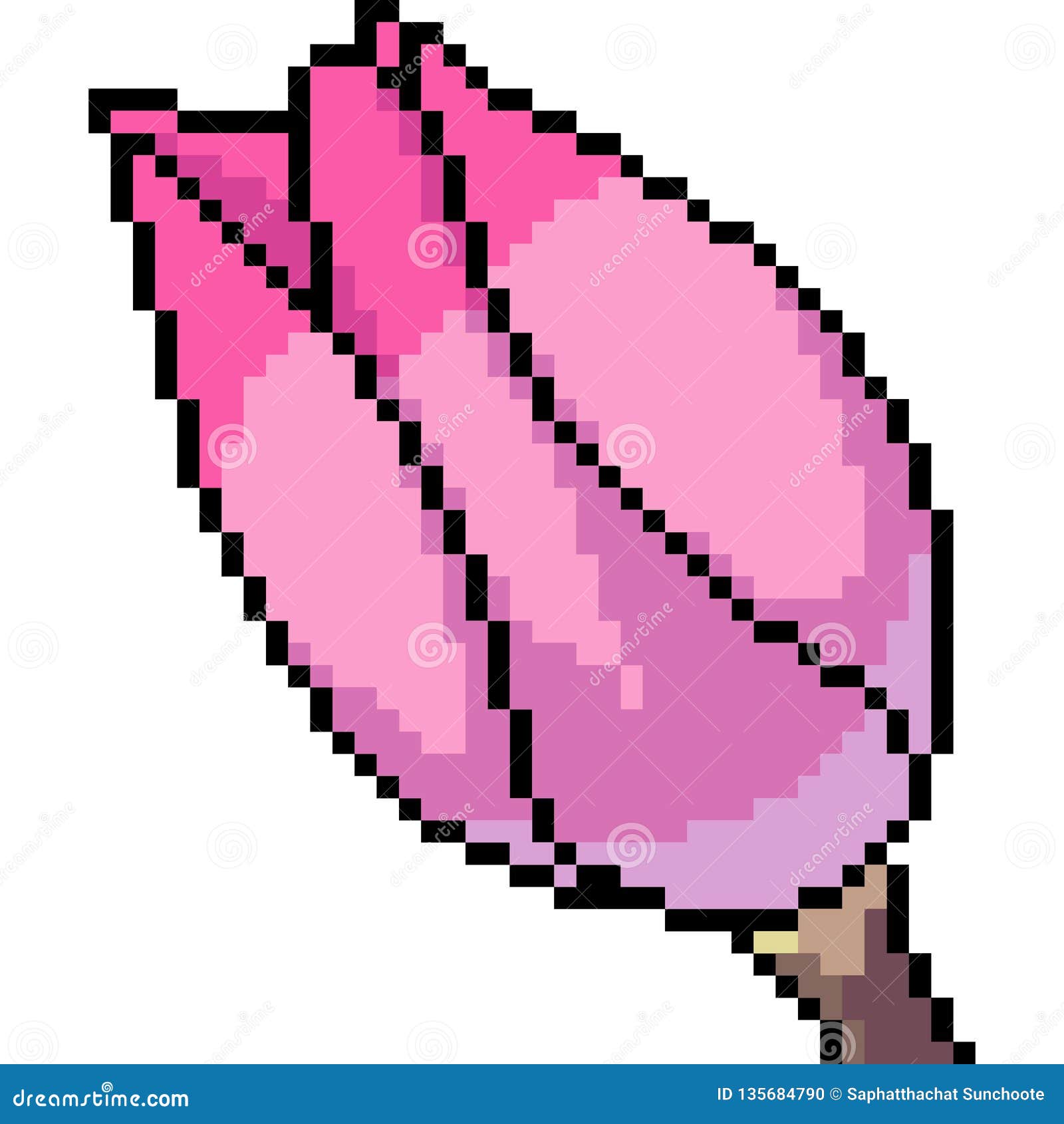 Vector pixel art lotus stock vector. Illustration of pixel - 135684790