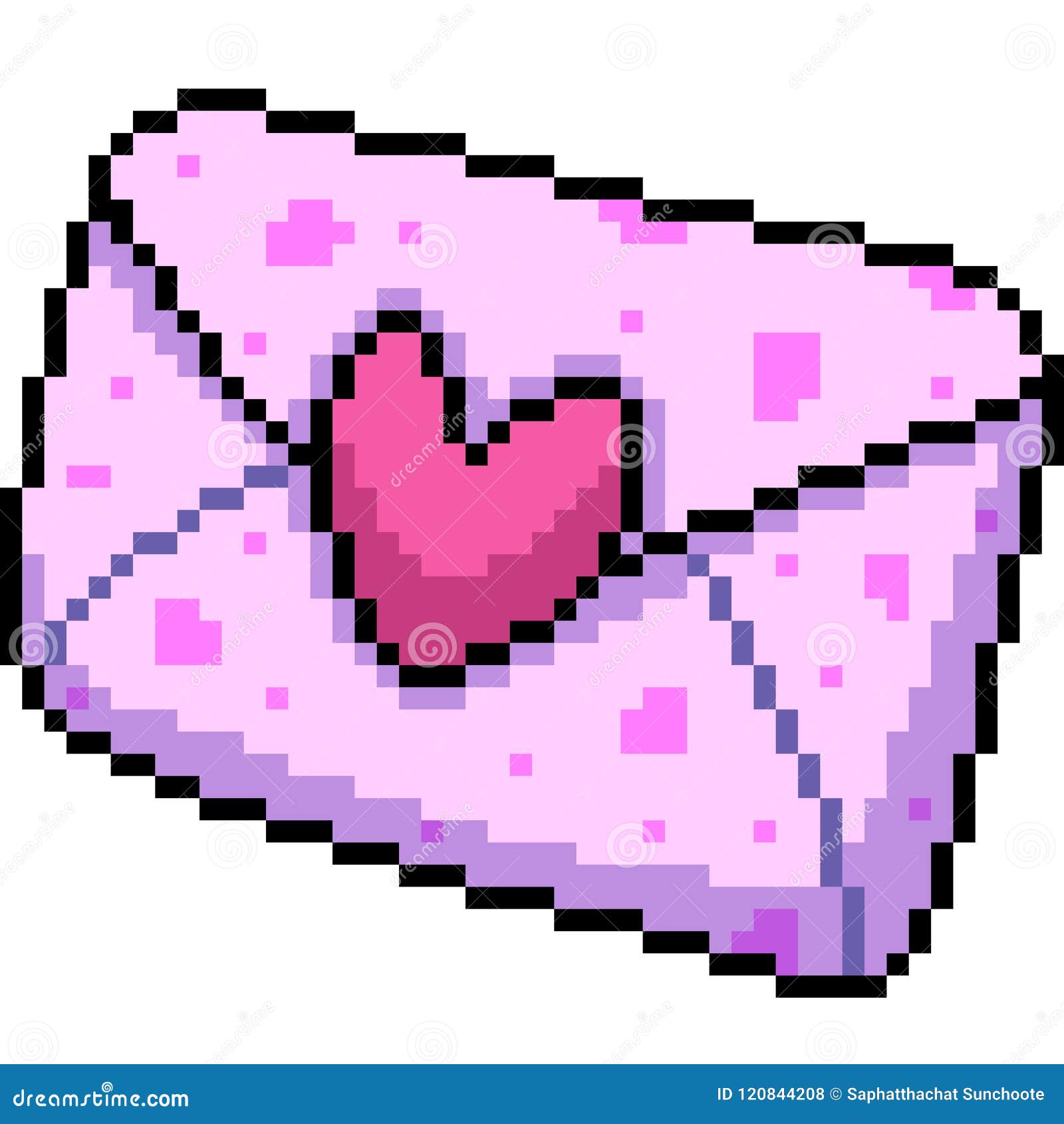 Vector Pixel Art Love Envelope Stock Vector - Illustration of envelope ...