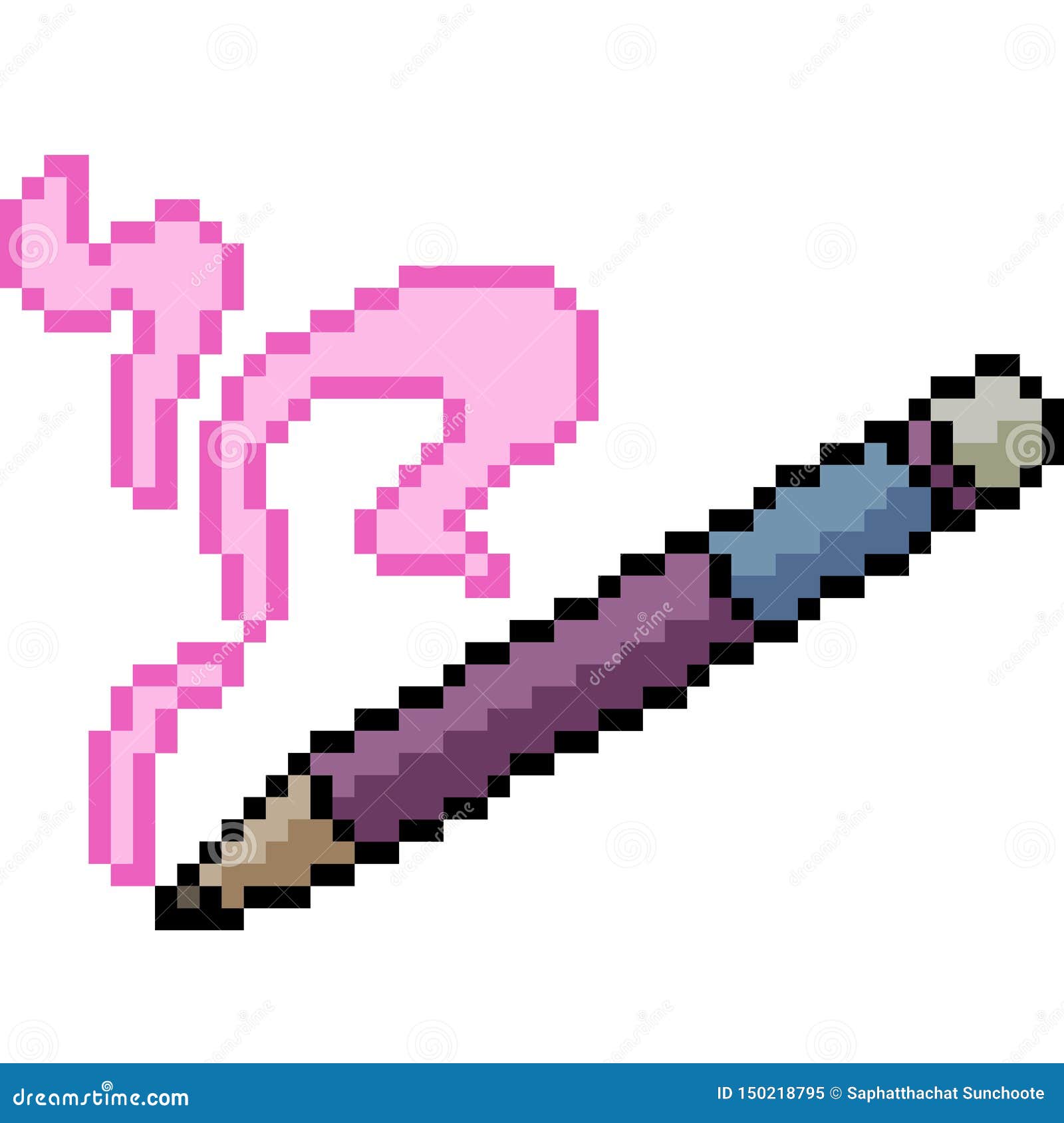 Vector Pixel Art Magic Pencil Stock Vector - Illustration of effect ...