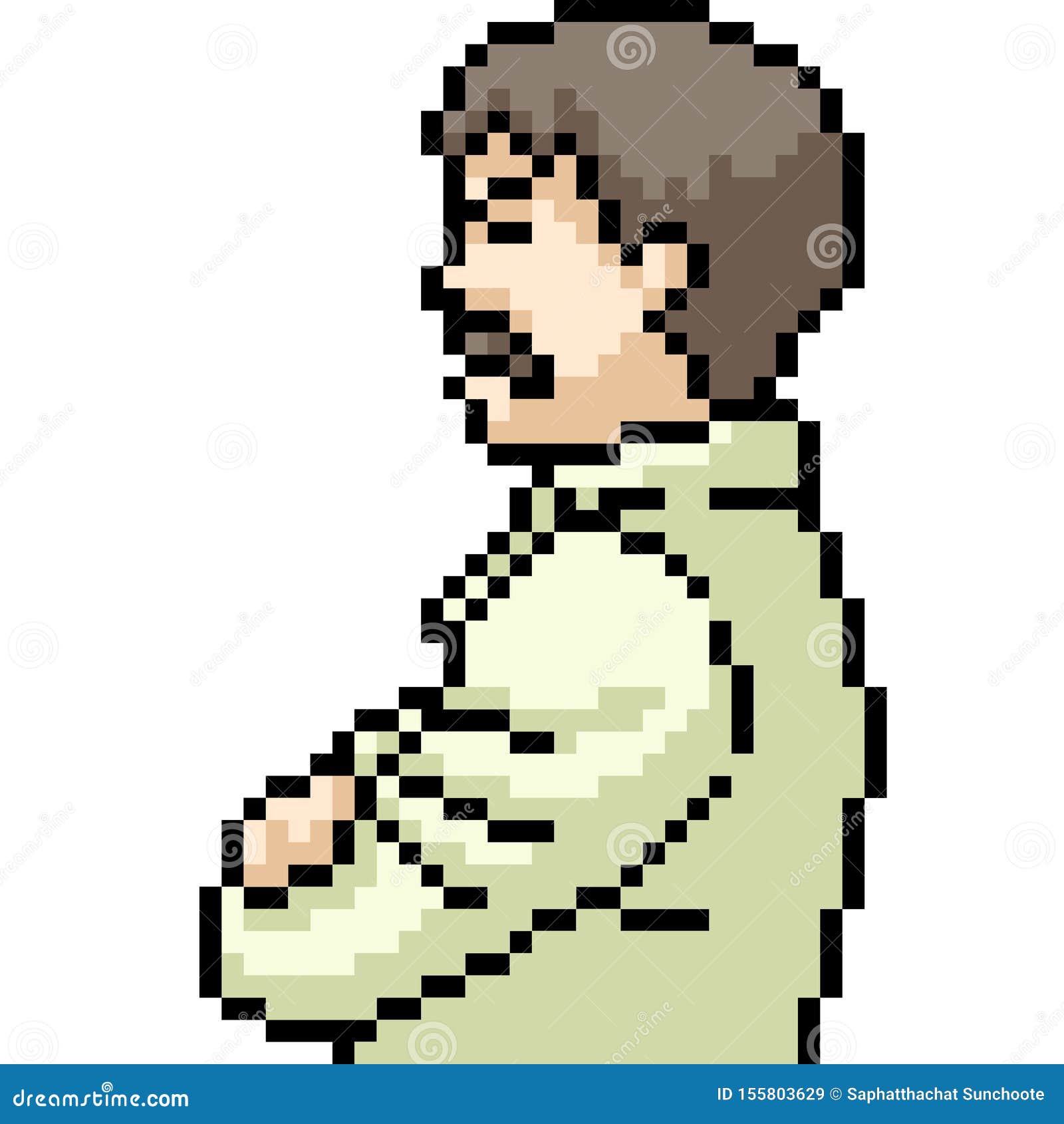 Vector pixel art man angry stock vector. Illustration of shirt - 155803629