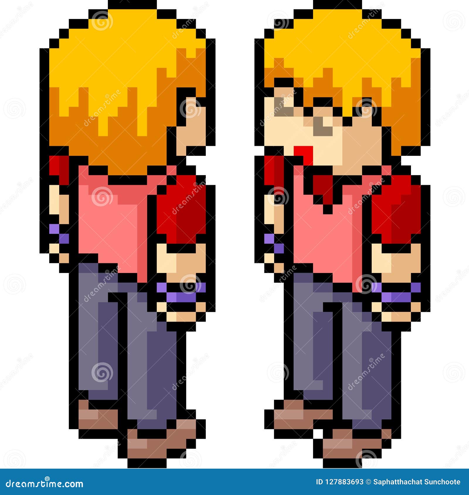 Vector Pixel Art Man Isometric Stock Vector Illustration Of Icon Smile 127883693