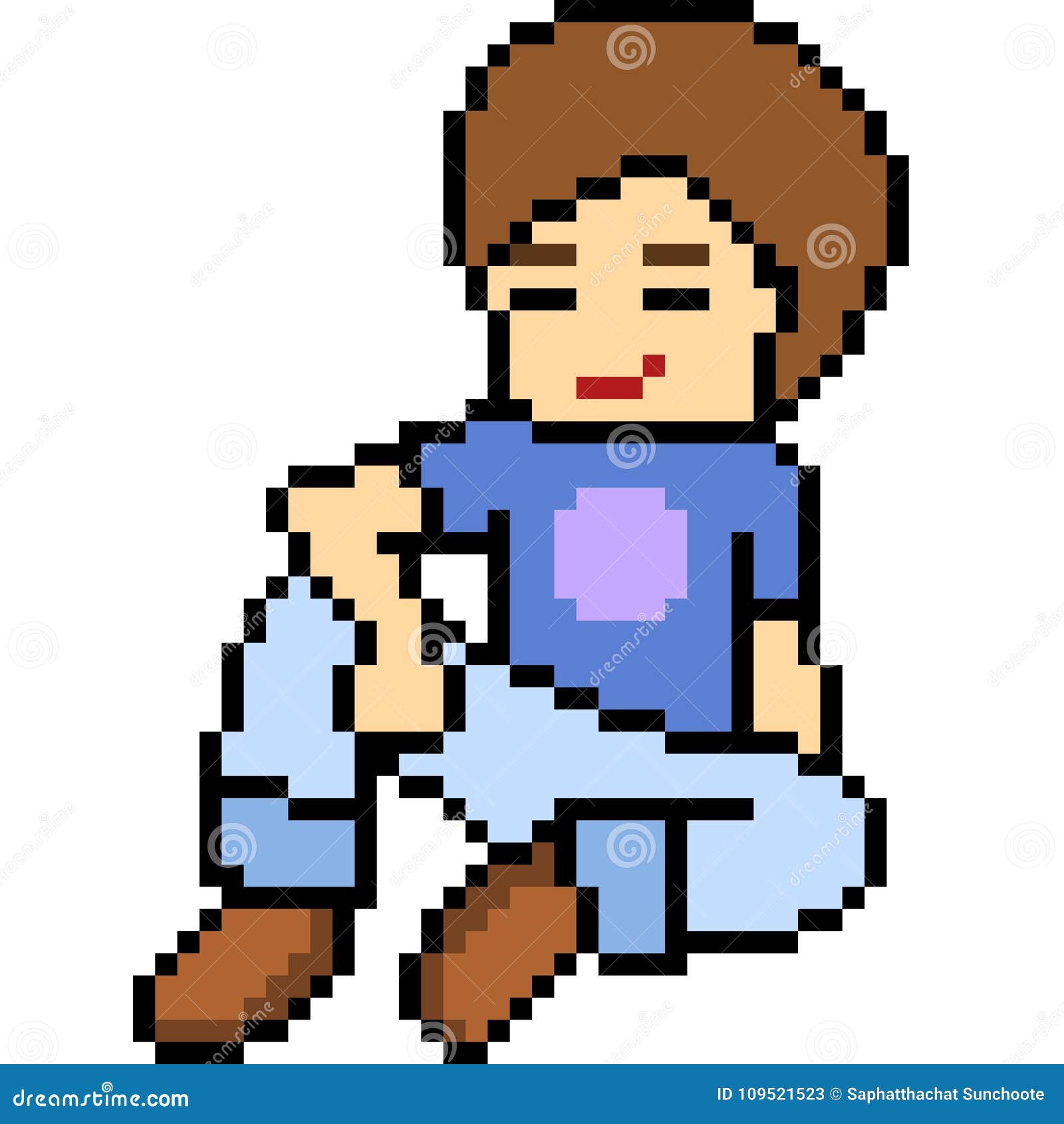 Vector Pixel Art Man Sit Chill Stock Vector - Illustration of shirt ...