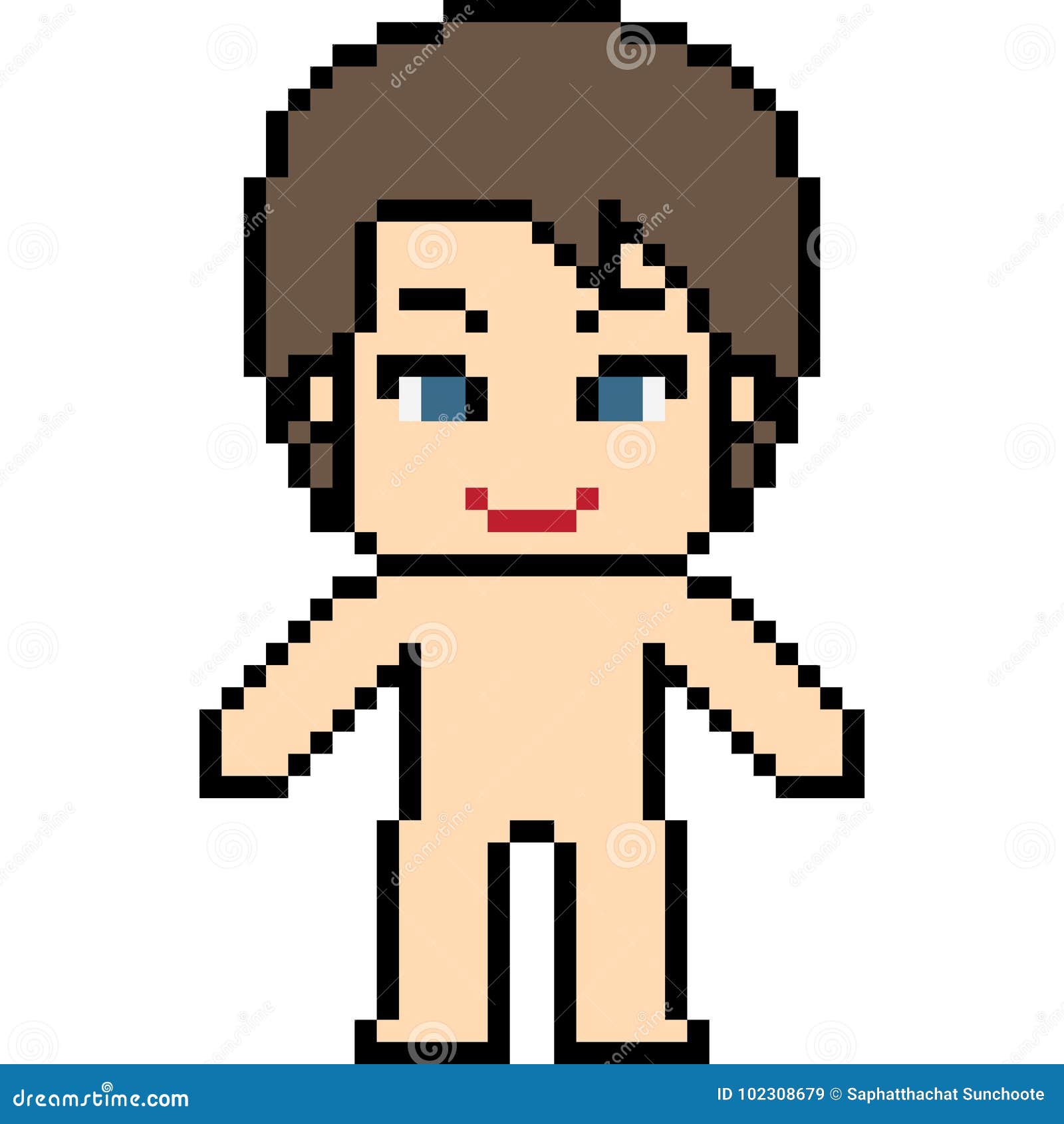 Vector pixel art man stock vector. Illustration of male - 102308679