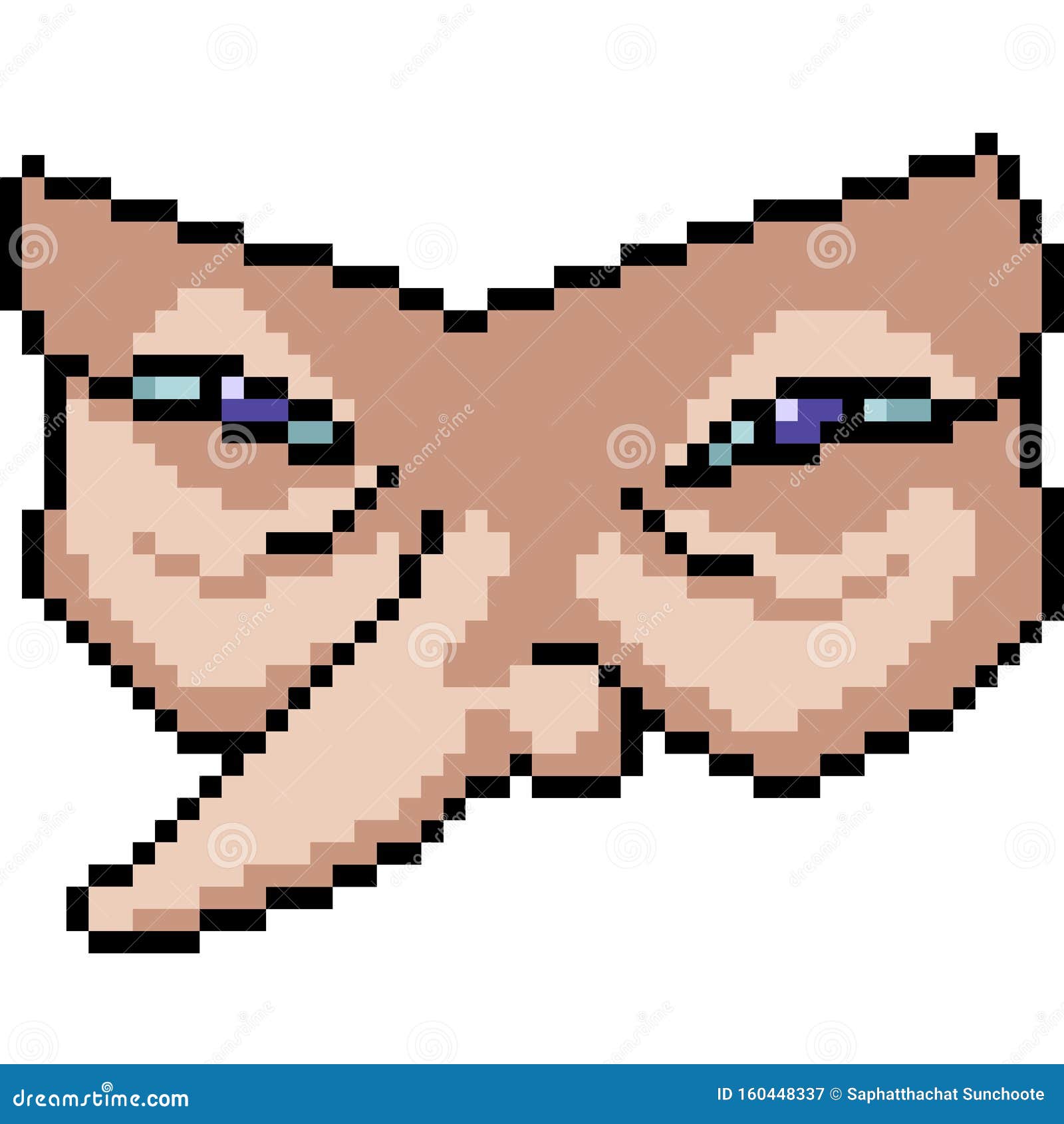 Vector pixel art mask stock vector. Illustration of witch - 160448337