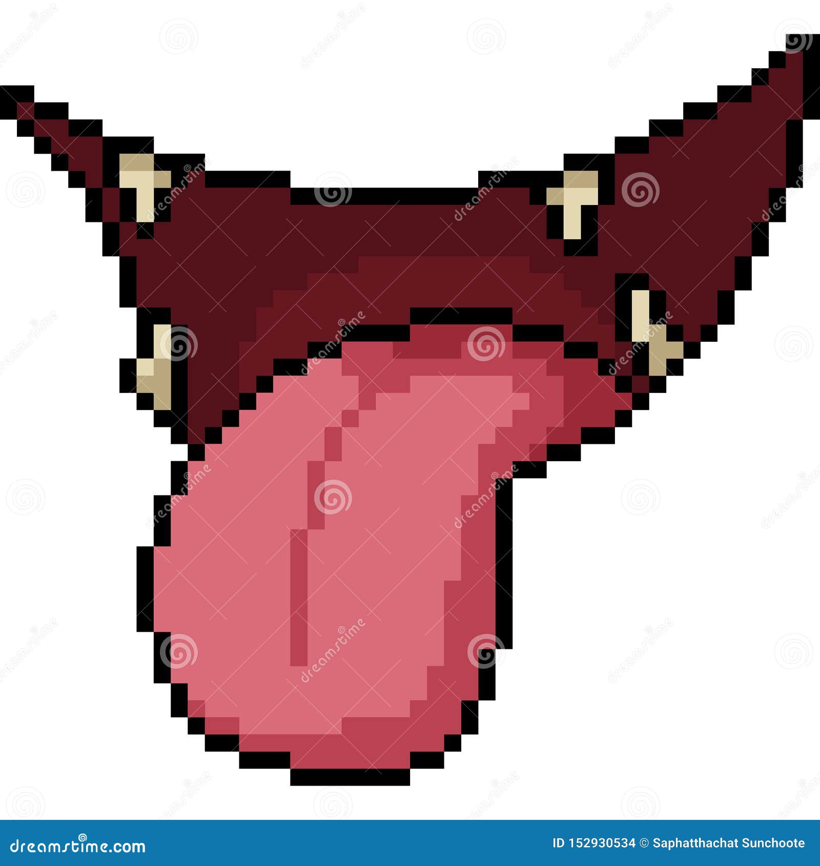 Vector Pixel Art Mischief Mouth Stock Vector - Illustration of tongue ...
