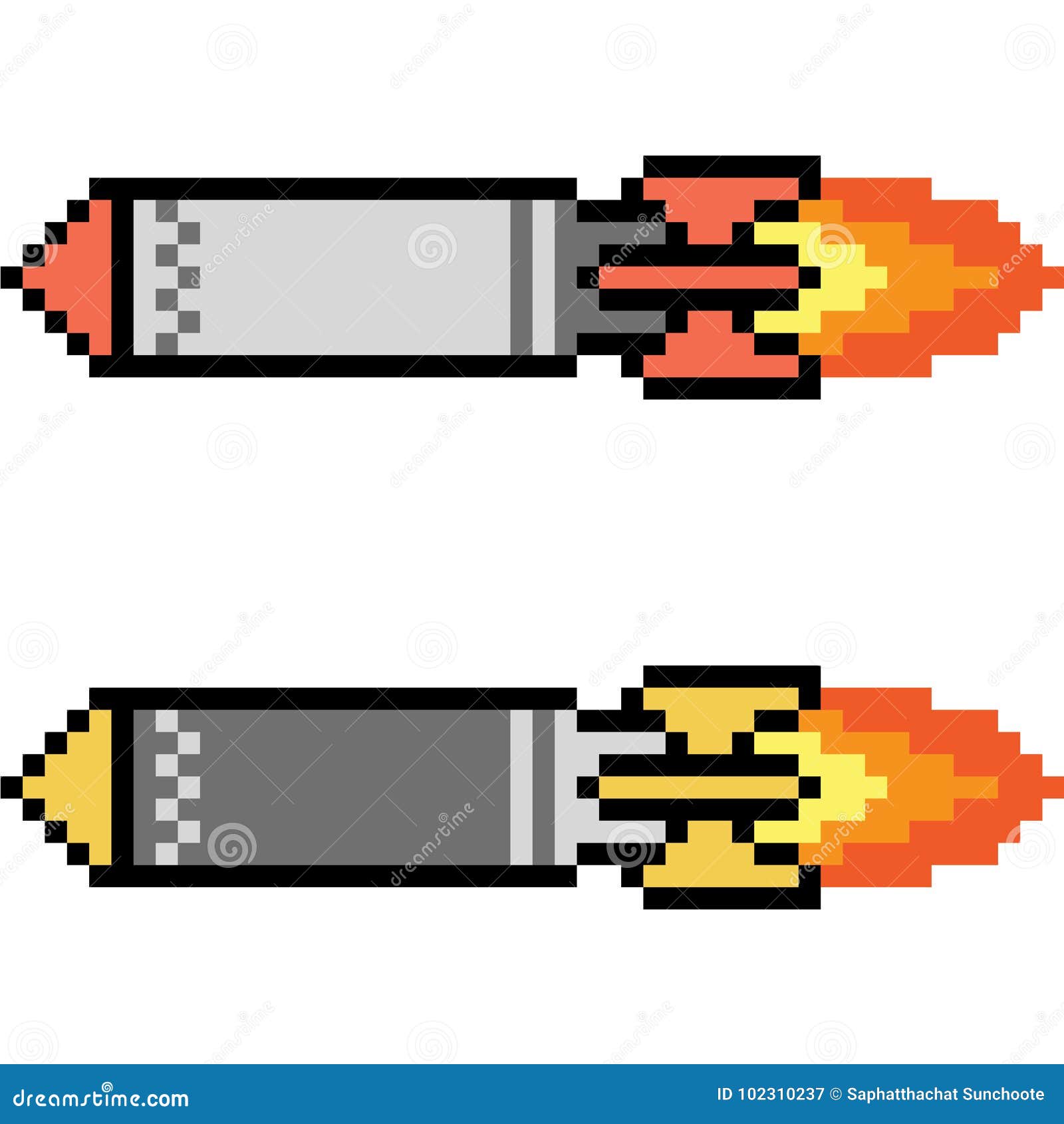Vector pixel art missile stock vector. Illustration of torpedo - 102310237