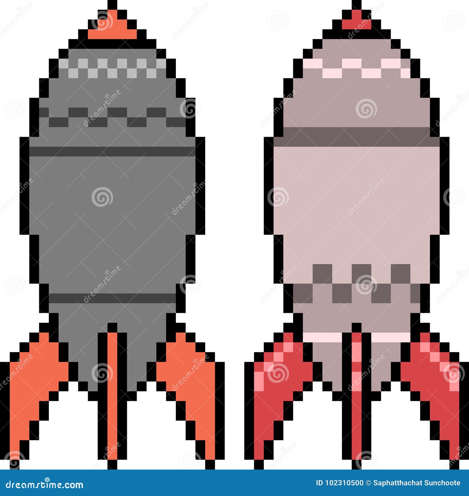 Vector pixel art missile stock vector. Illustration of nuke - 102310500