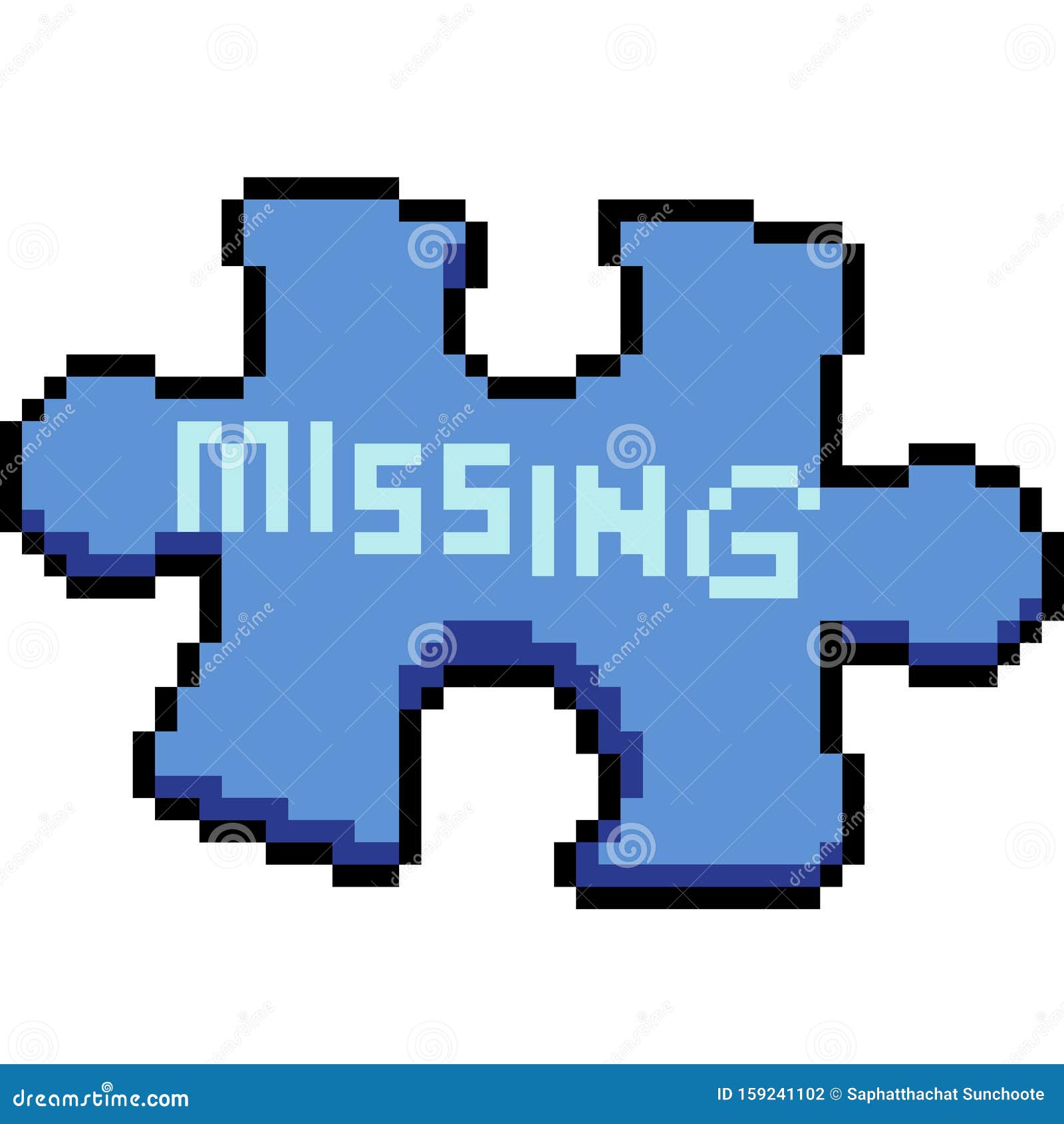 Vector Pixel Art Missing Puzzle Stock Vector - Illustration of jigsaw ...