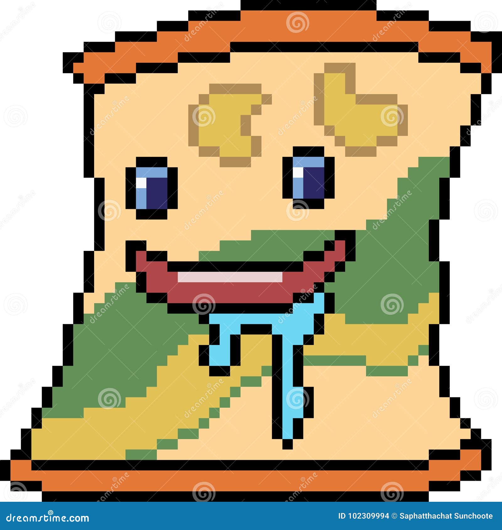 Vector Pixel Art Monster Chip Stock Vector - Illustration of chip ...