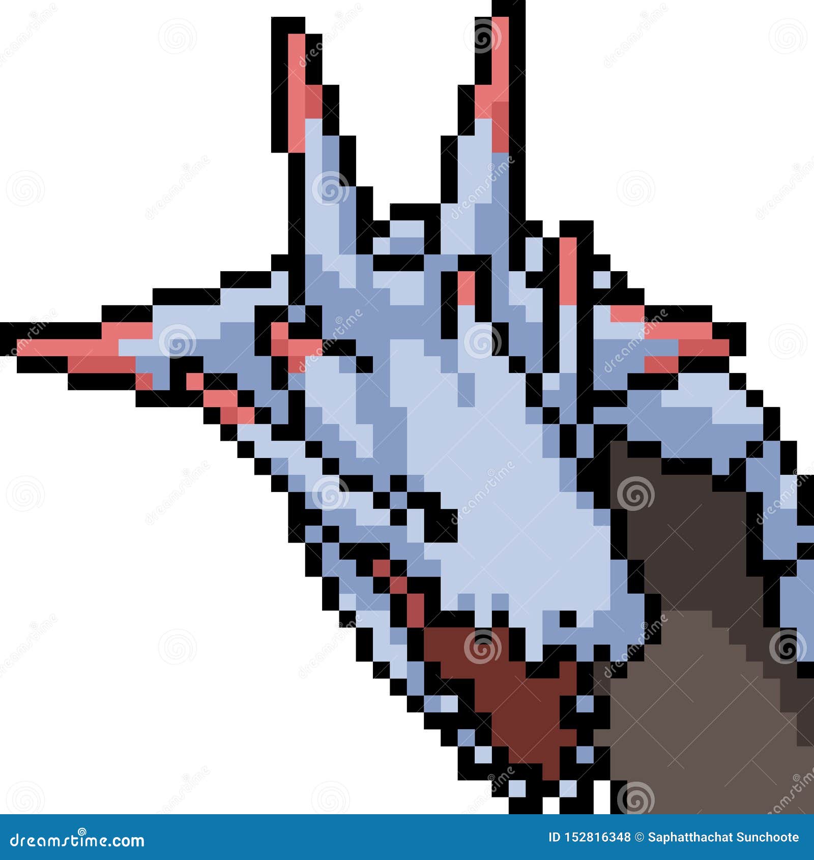 Vector Pixel Art Monster Head Stock Vector - Illustration of isolated ...