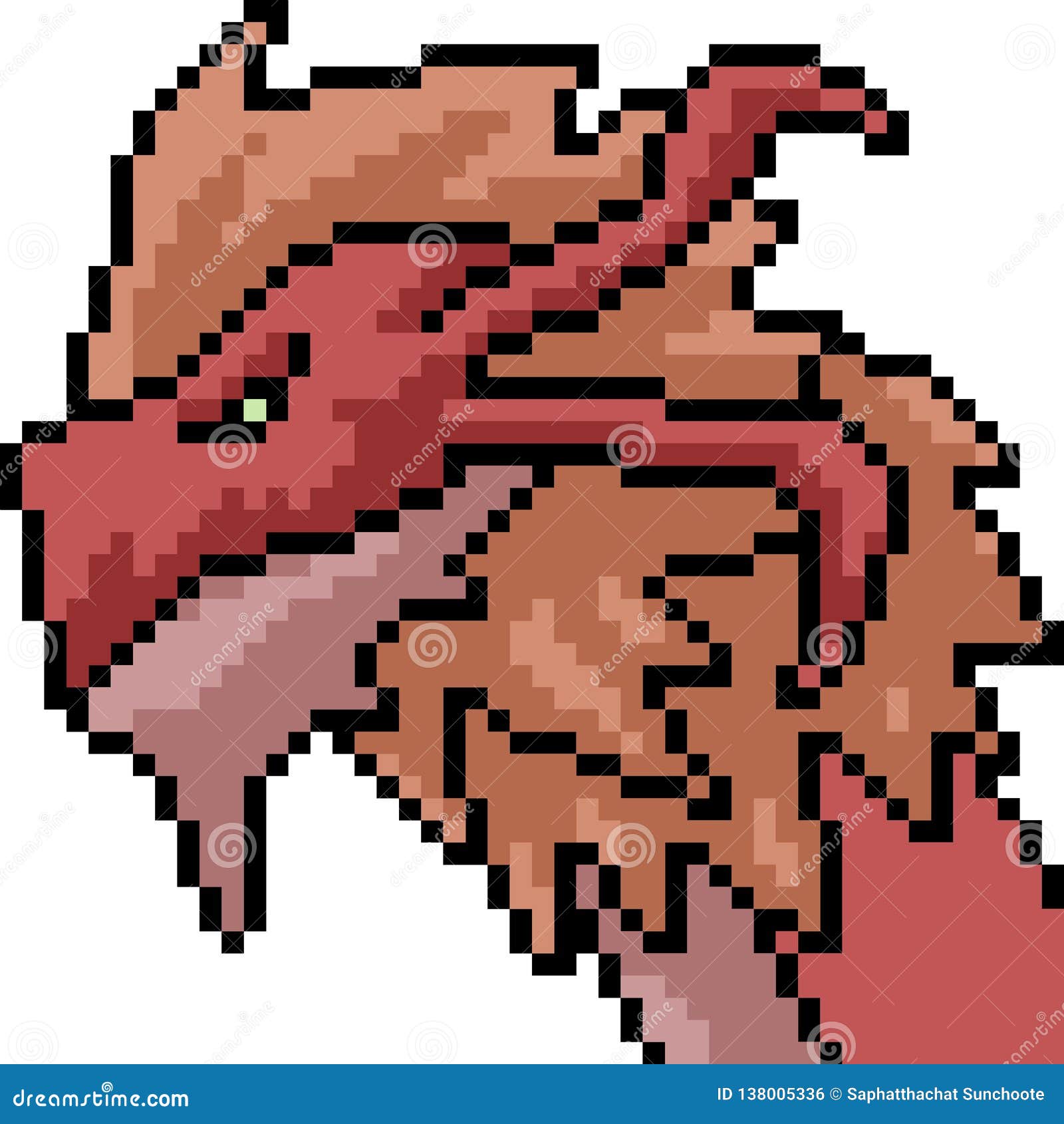 Vector Pixel Art Monster Head Stock Vector - Illustration of monster ...