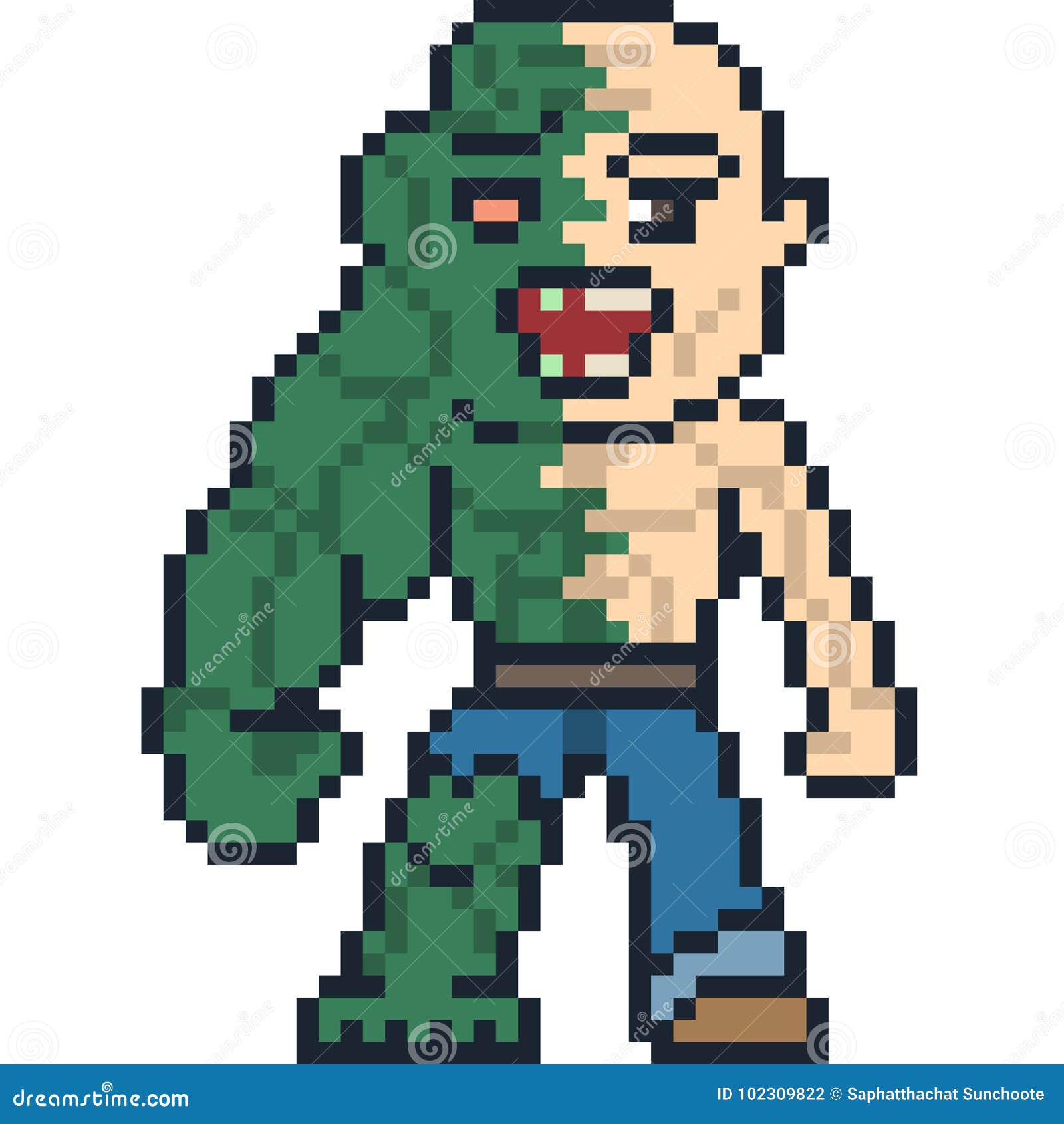 Vector pixel art monster stock vector. Illustration of cartoon - 102309822