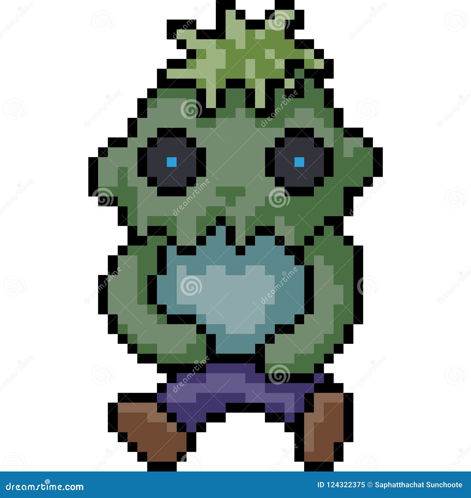 Vector pixel art monster stock vector. Illustration of cartoon - 124322375