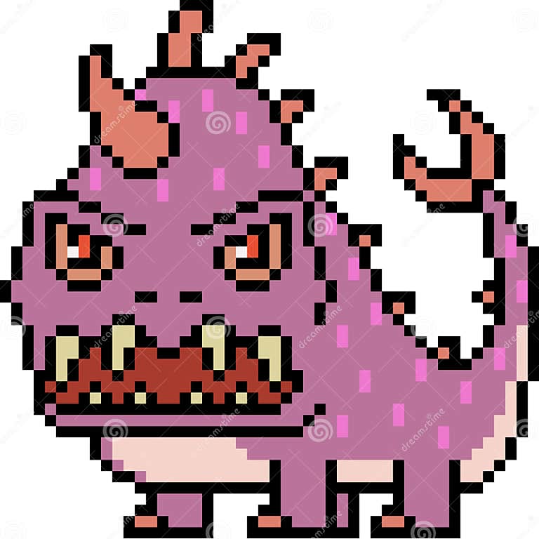 Vector pixel art monster stock vector. Illustration of demon - 103769762