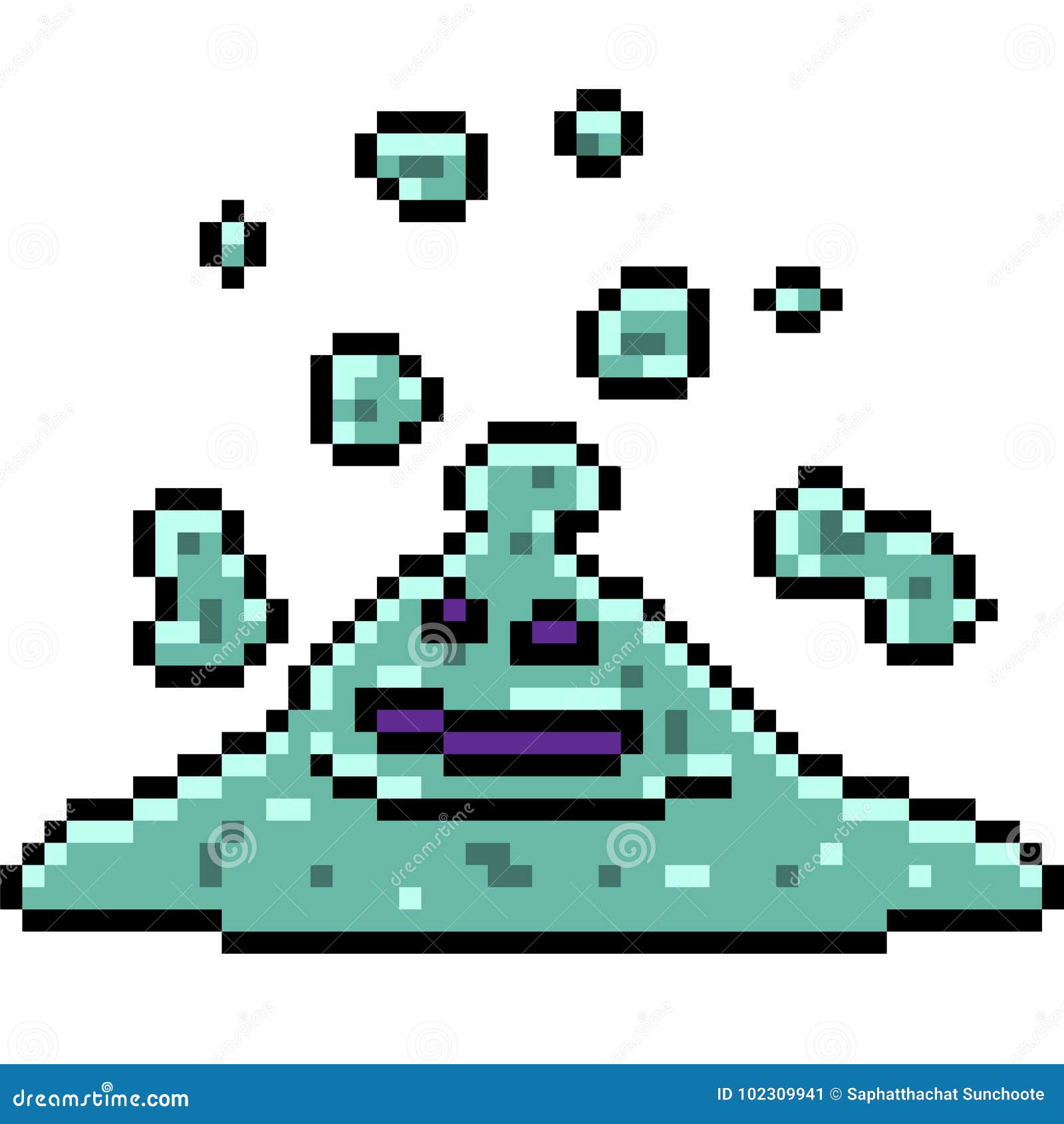 Vector Pixel Art Monster Slime Stock Vector - Illustration of sprite ...