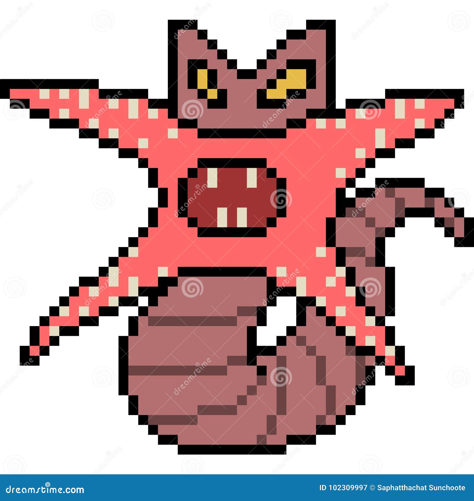Vector Pixel Art Monster Worm Stock Vector - Illustration of pixel ...