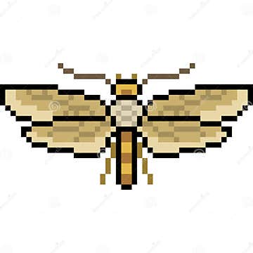 Vector pixel art moth stock vector. Illustration of vector - 109520788