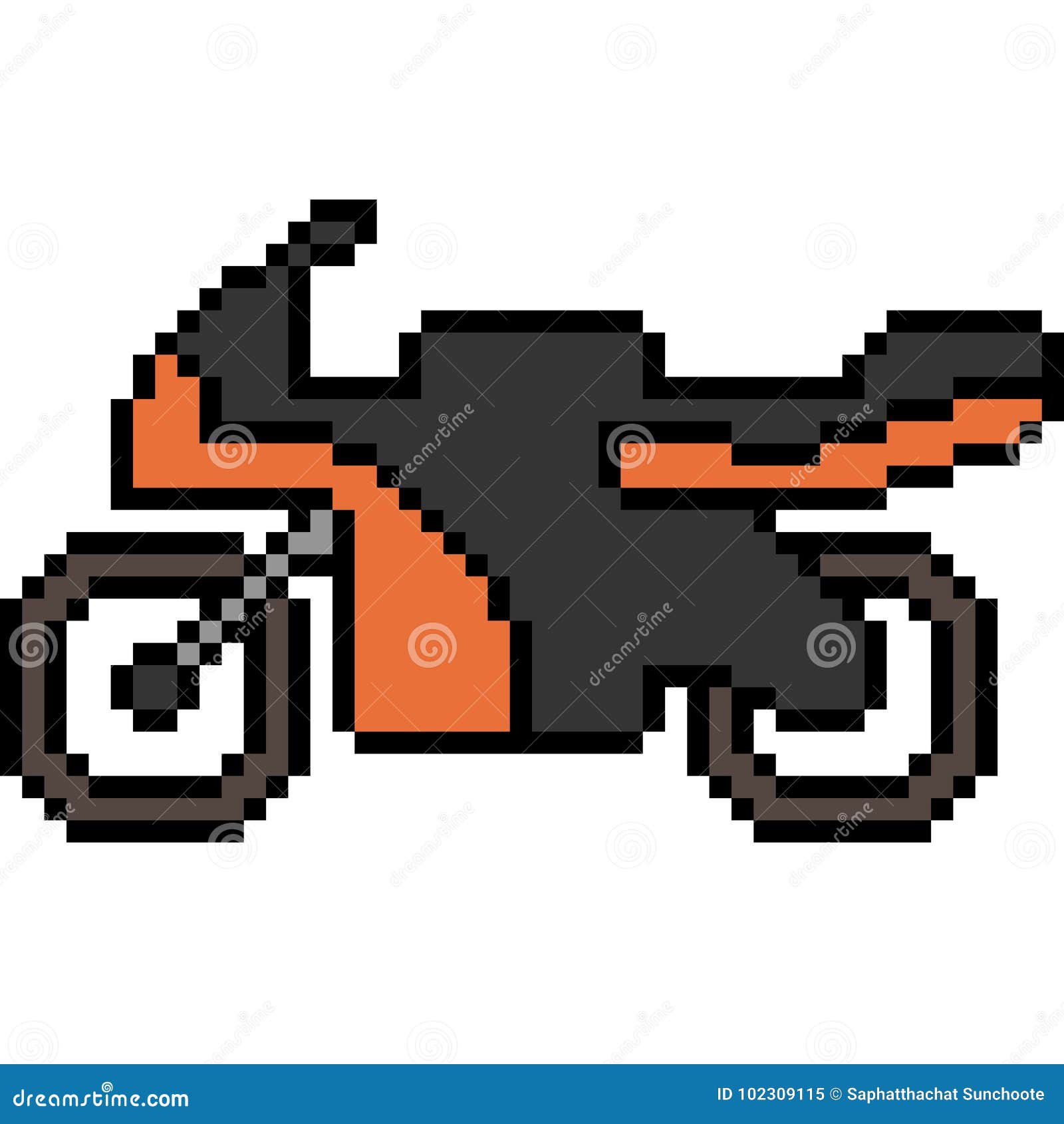 KTM Motorcycle Pixel Art Drawing Illustration Royalty-Free Stock Photo ...