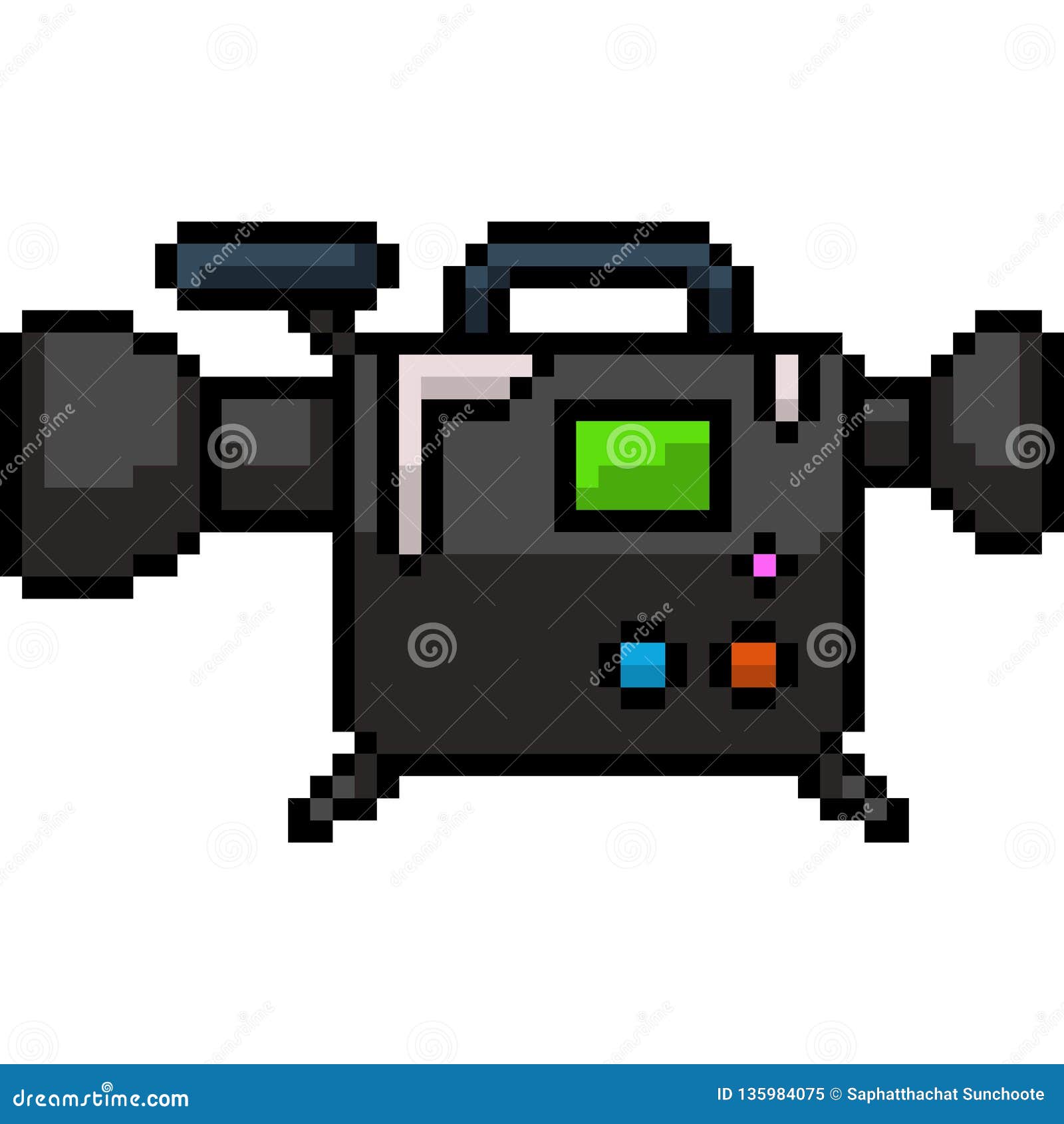Vector Pixel Art Movie Camera Stock Vector - Illustration of sign ...