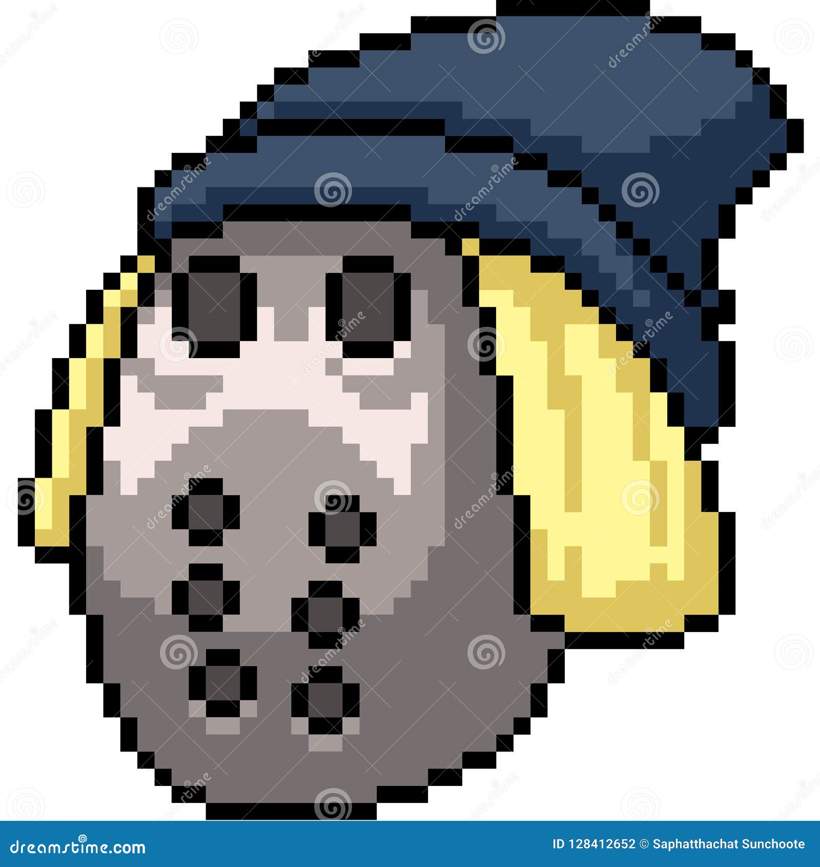 Vector Pixel Art Murderer Mask Stock Vector - Illustration of isolated ...