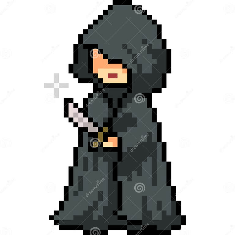 Vector Pixel Art Murderer Stock Vector Illustration Of Shade 114948767