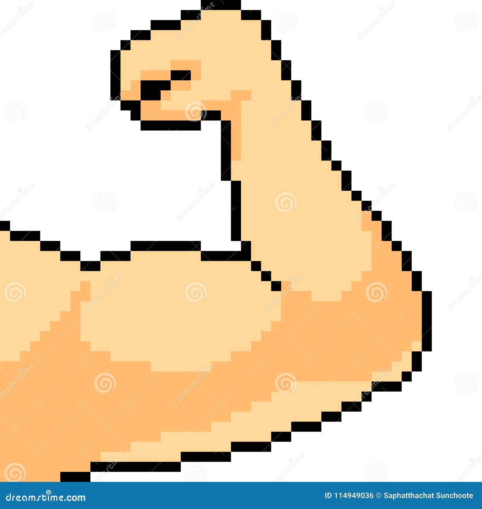 Vector pixel art muscle stock vector. Illustration of white - 114949036