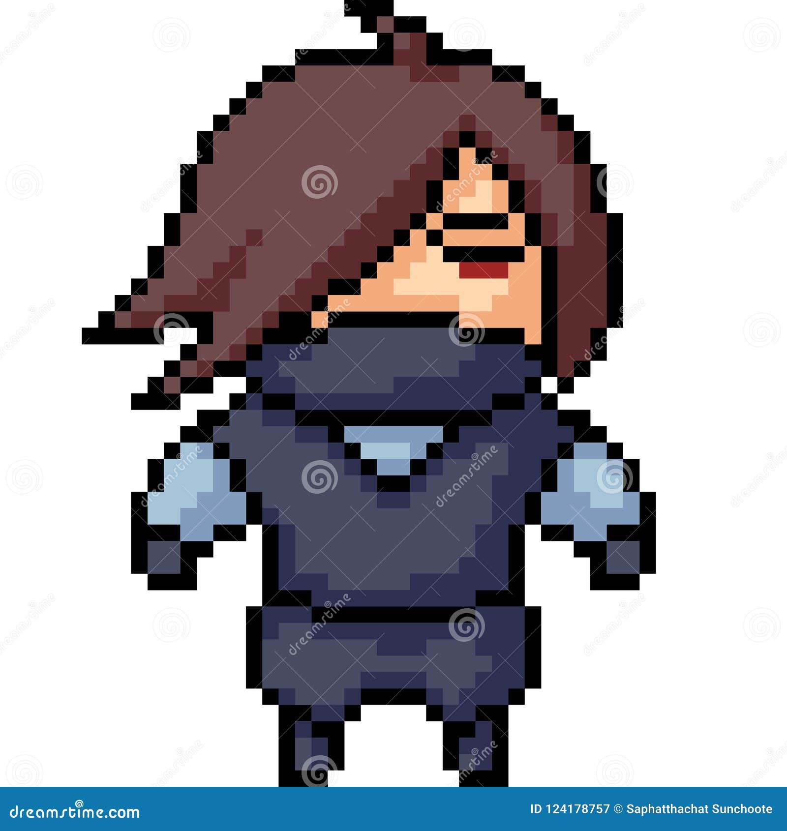 Vector pixel art ninja stock vector. Illustration of white - 124178757