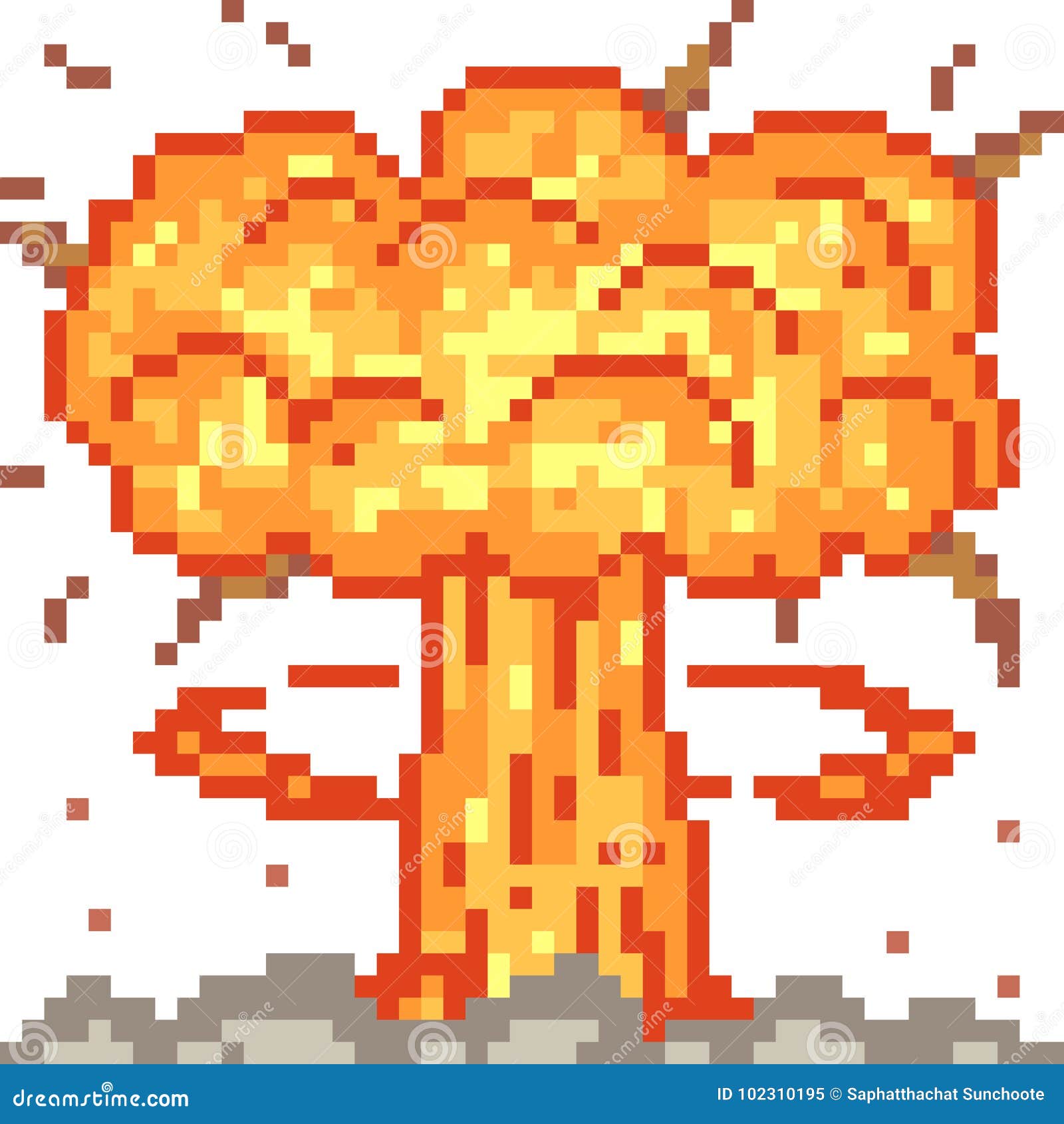 Vector Pixel Art Nuclear Explosion Stock Vector - Illustration of ...