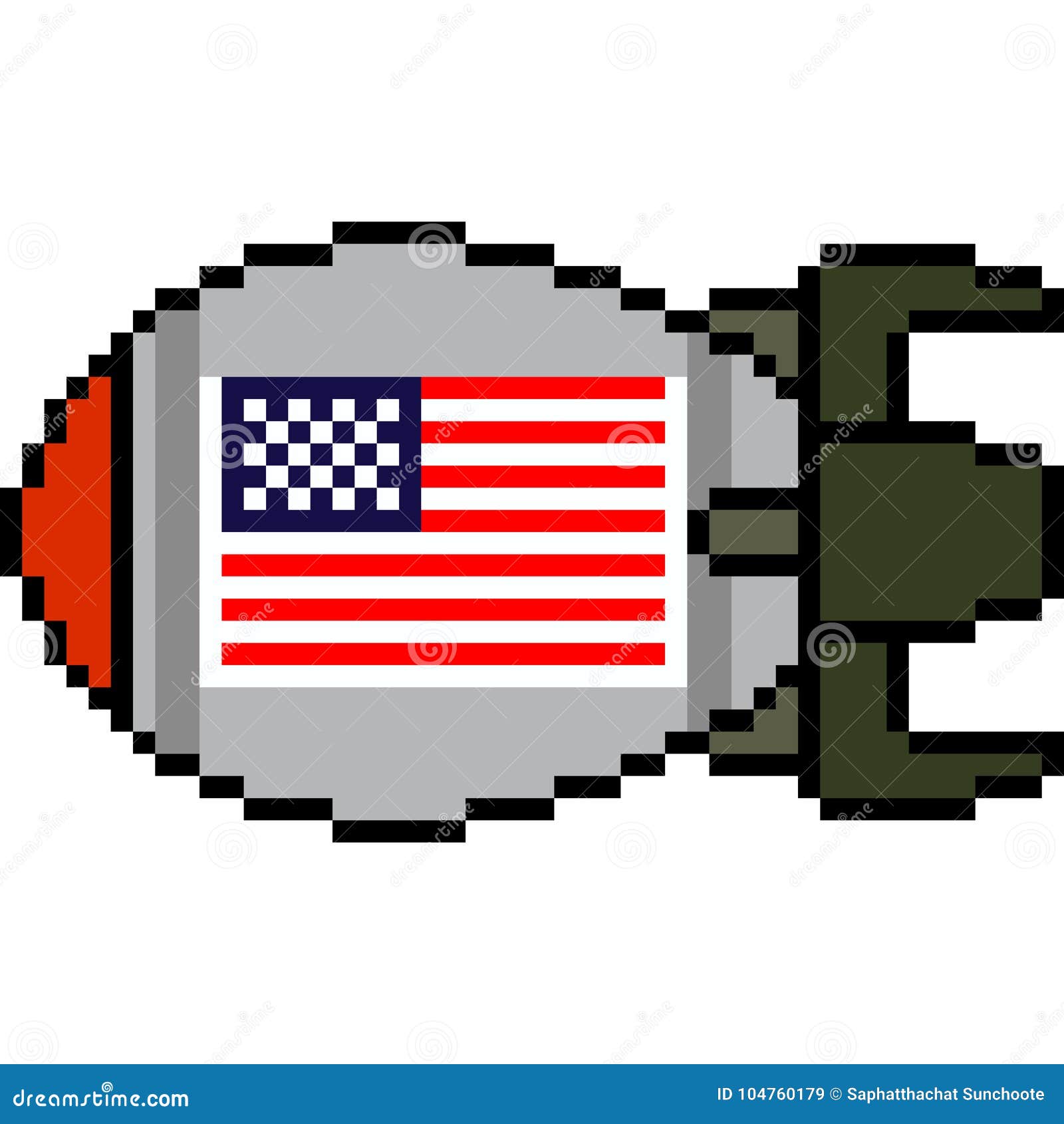 Vector Pixel Art Nuke Missile Stock Vector - Illustration of isolated ...