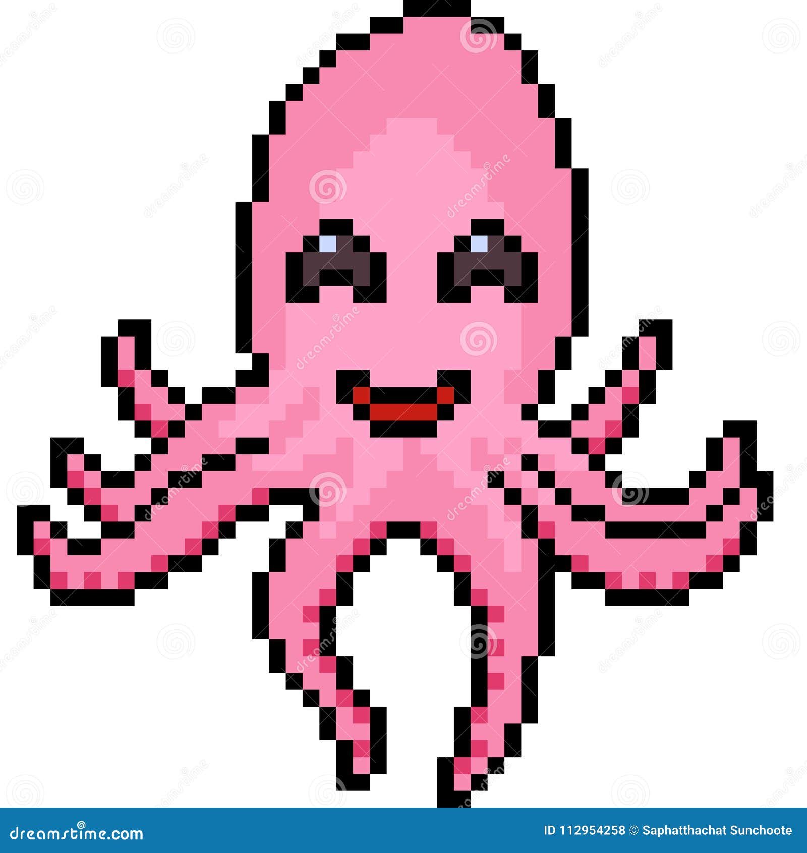 Octopus Pixel Art. Devilfish 8 Bit. Poulpe Vector Illustration ...