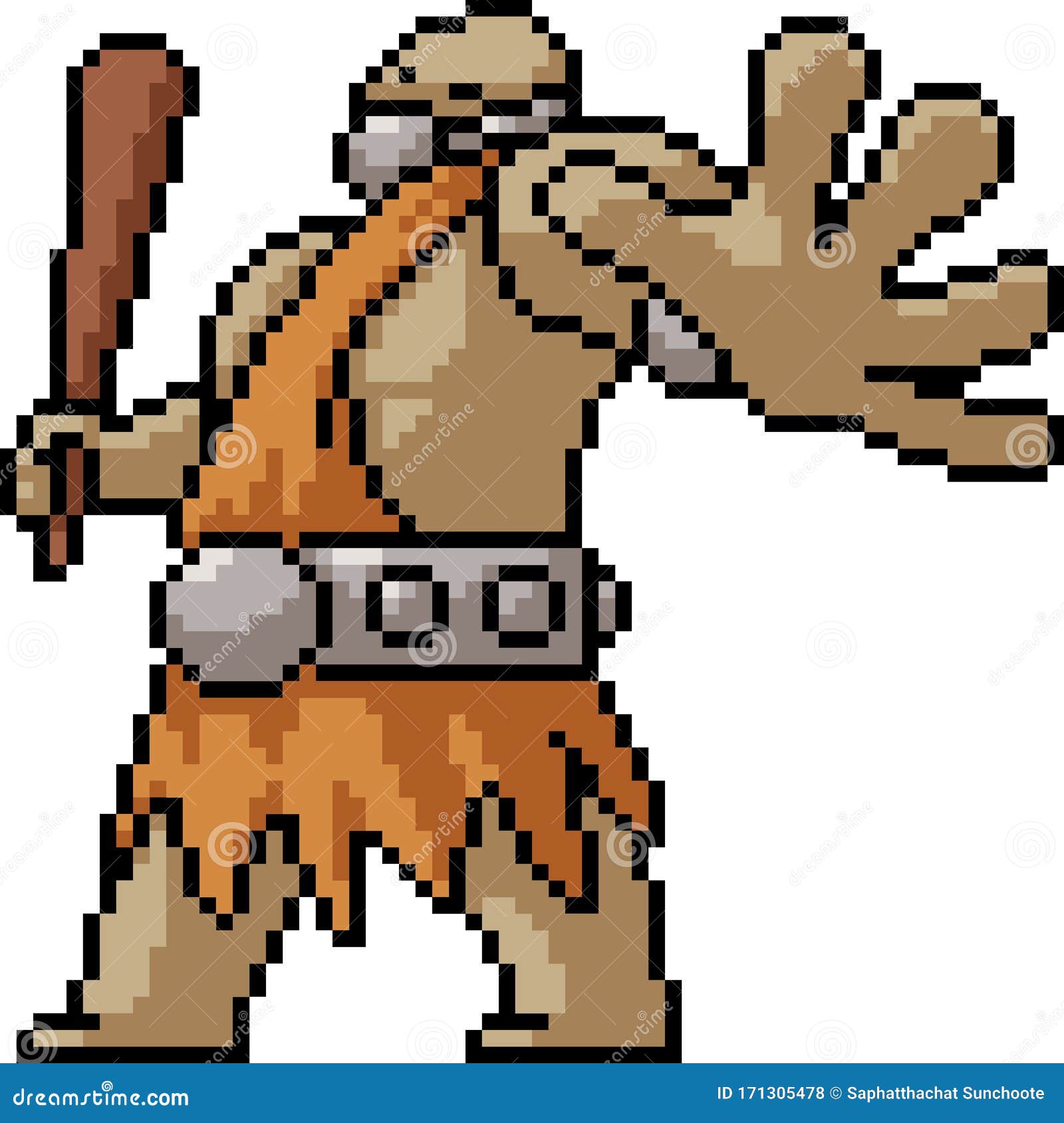 Vector pixel art ogre stock vector. Illustration of doodle - 171305478