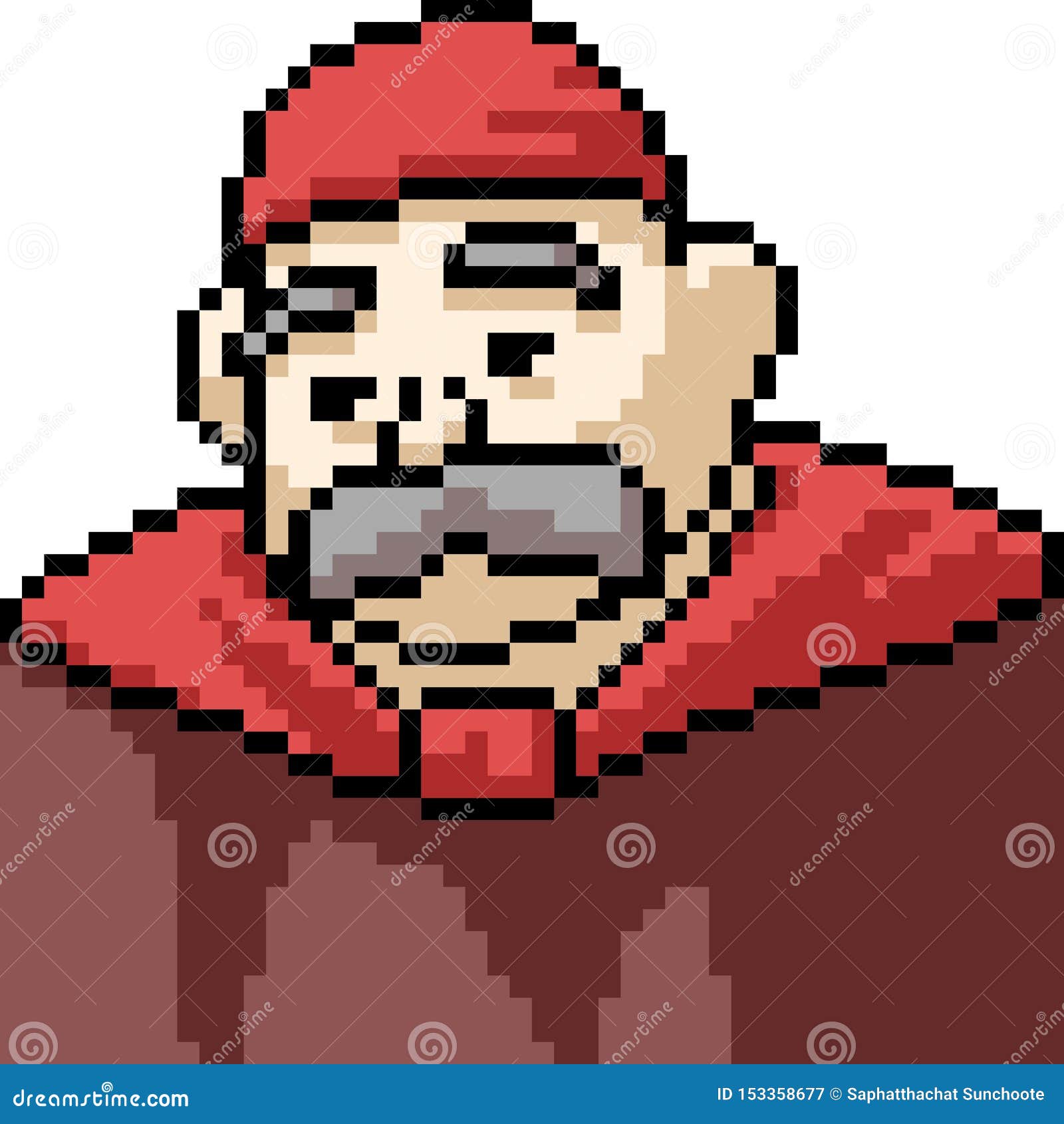Vector pixel art old man stock vector. Illustration of beard - 153358677