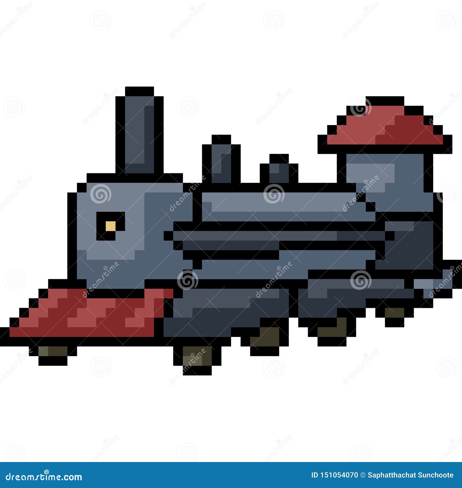 Vector pixel art old train stock vector. Illustration of icon - 151054070