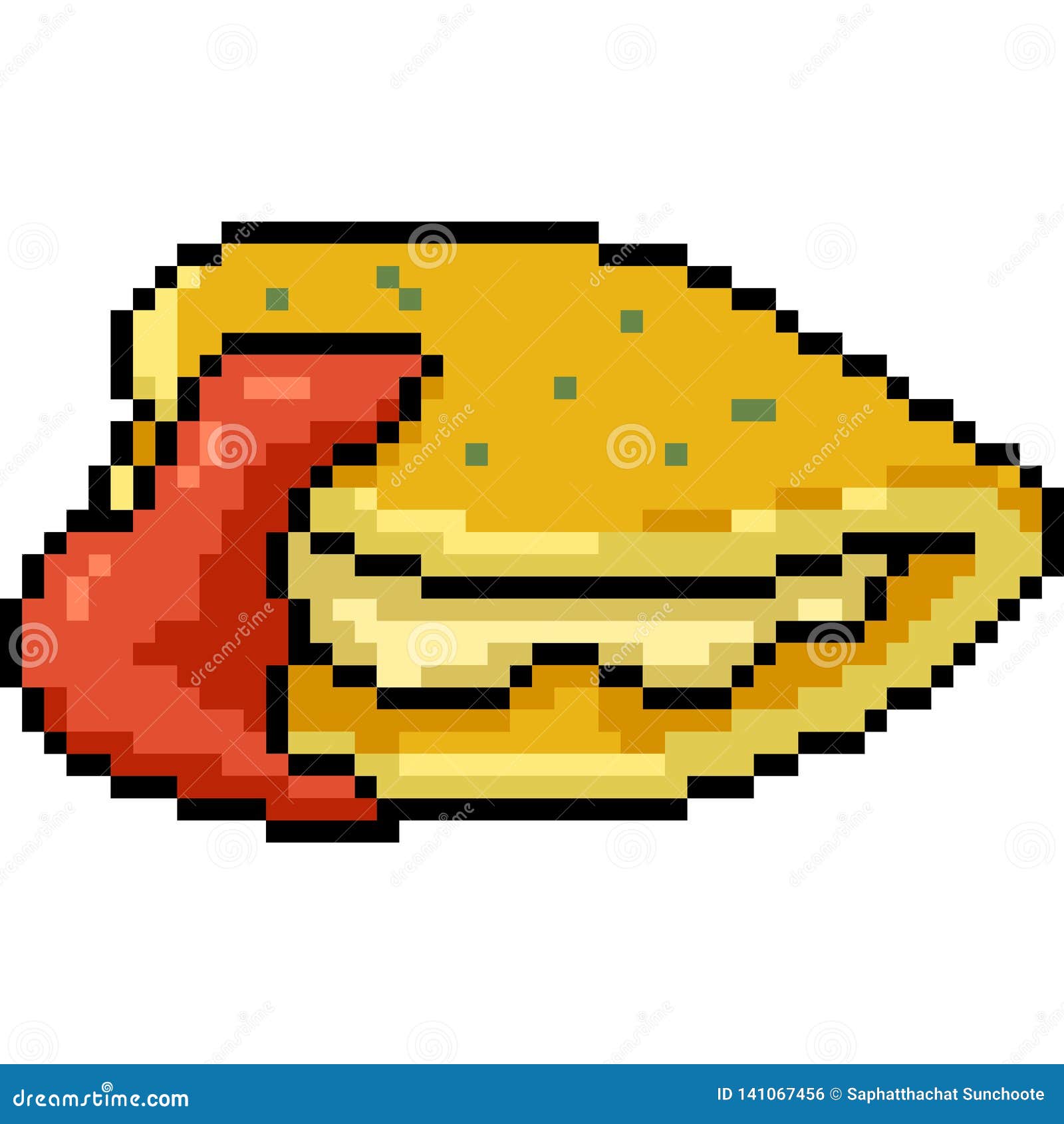 Vector Pixel Art Omelet Snack Stock Vector - Illustration of omelet ...