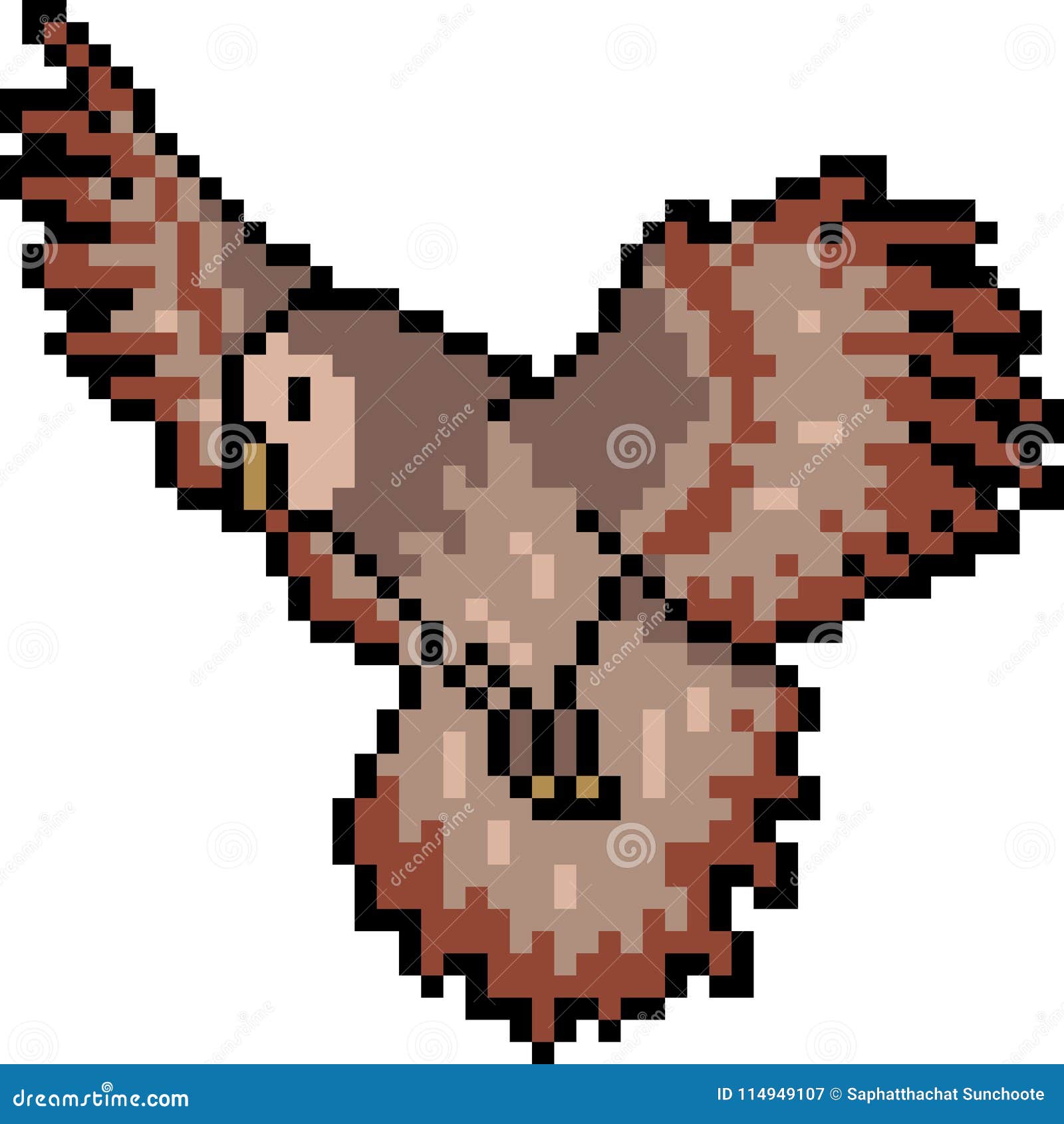 Vector pixel art owl stock vector. Illustration of talon - 114949107