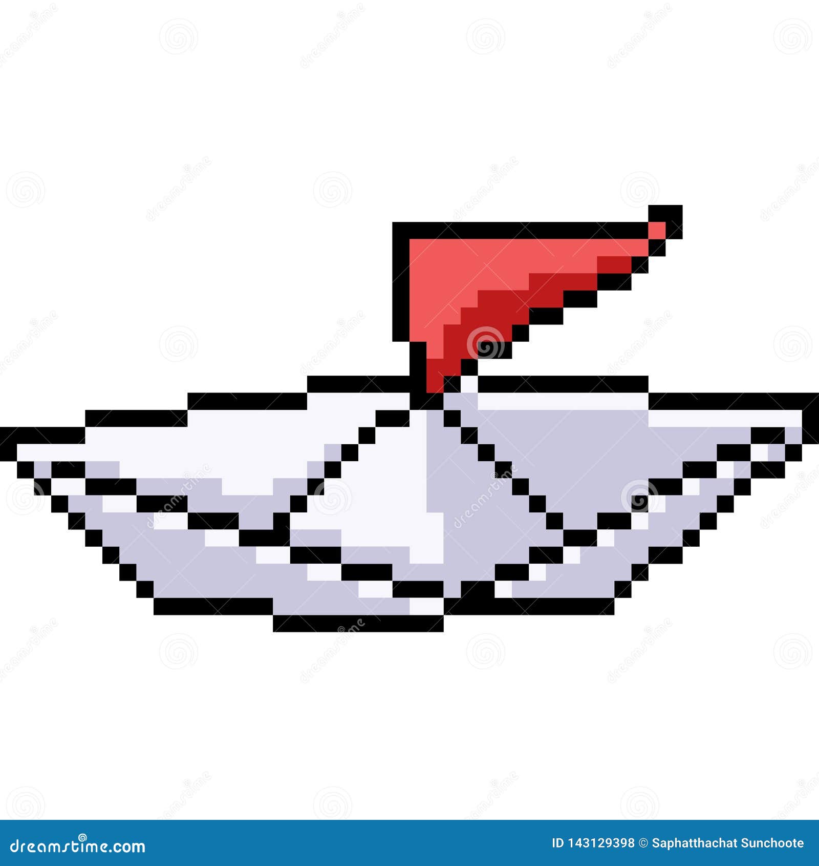 Vector Pixel Art Paper Boat Stock Vector - Illustration of pixel, small ...