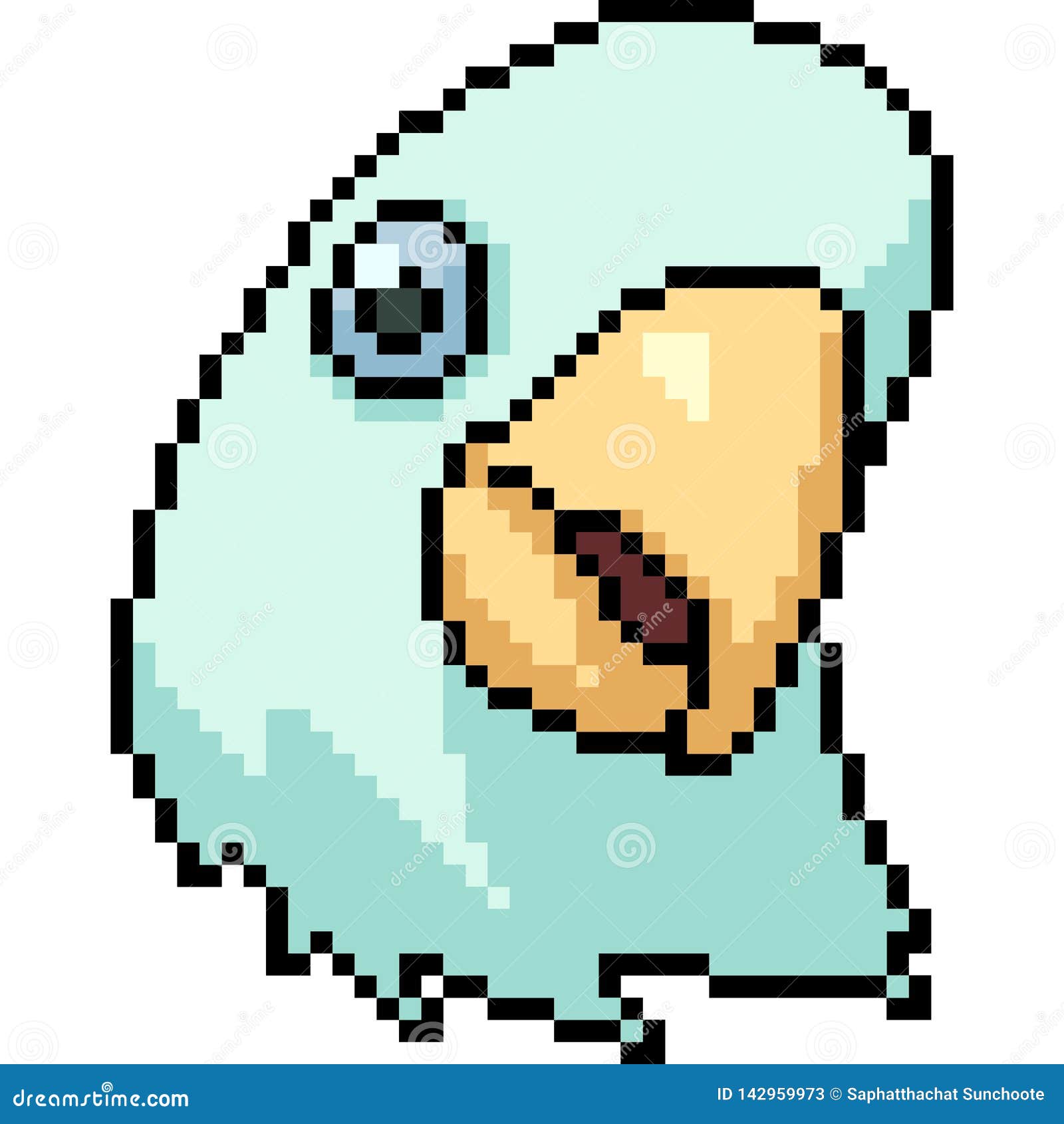 Vector Pixel Art Parrot Head Stock Vector - Illustration of pixel ...