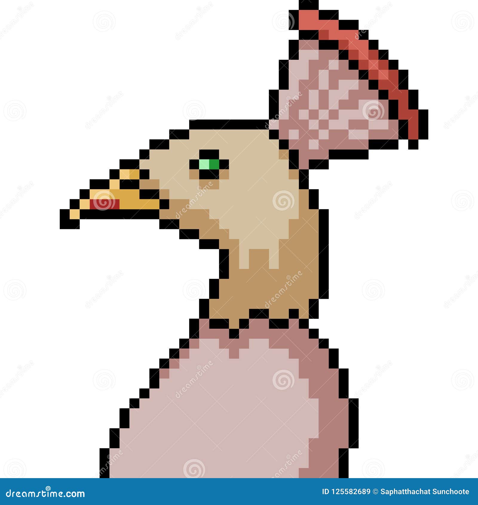 Vector Pixel Art Peacock Head Stock Vector - Illustration of isolated ...