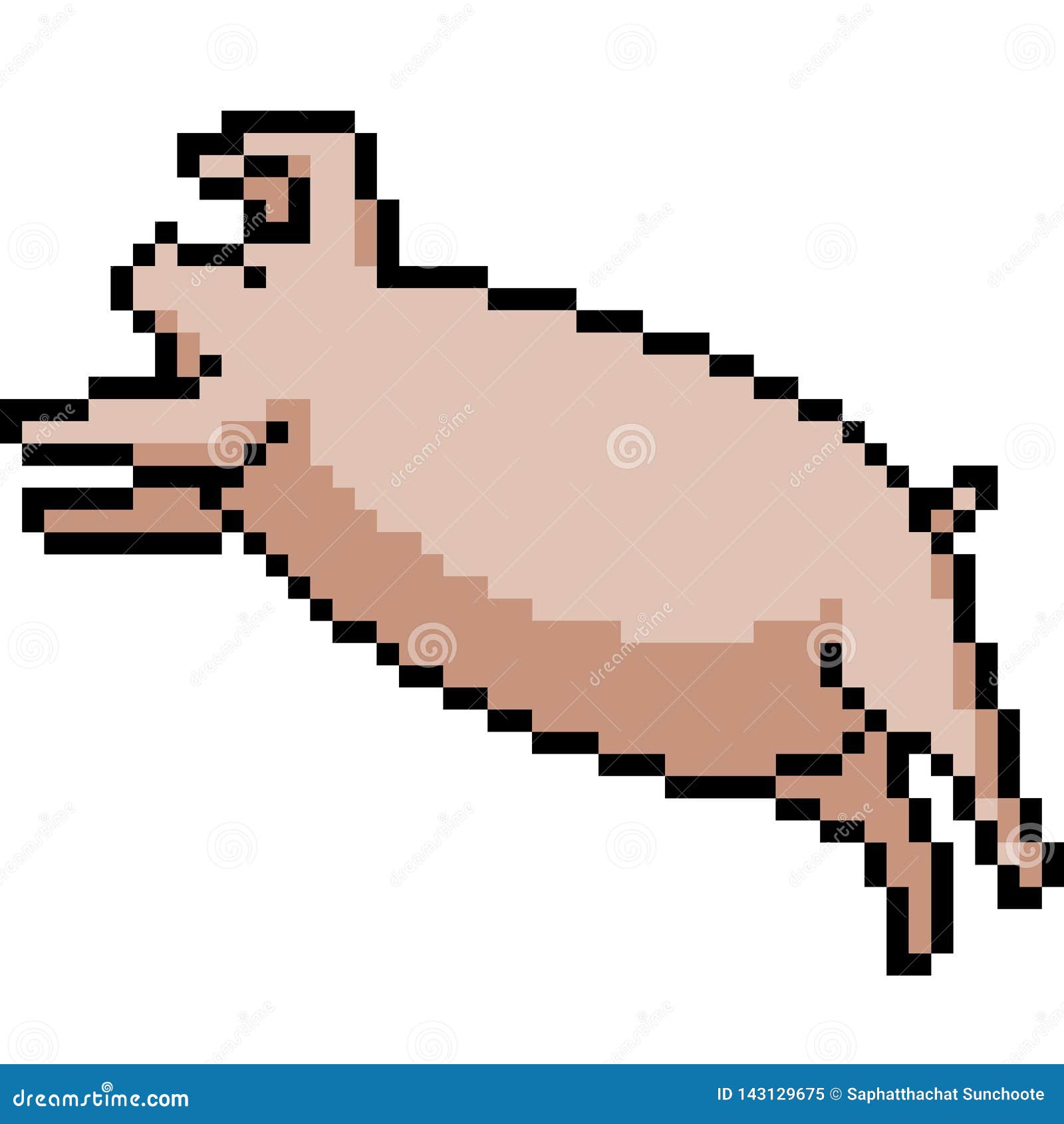 Vector pixel art pig stock vector. Illustration of isolated - 143129675